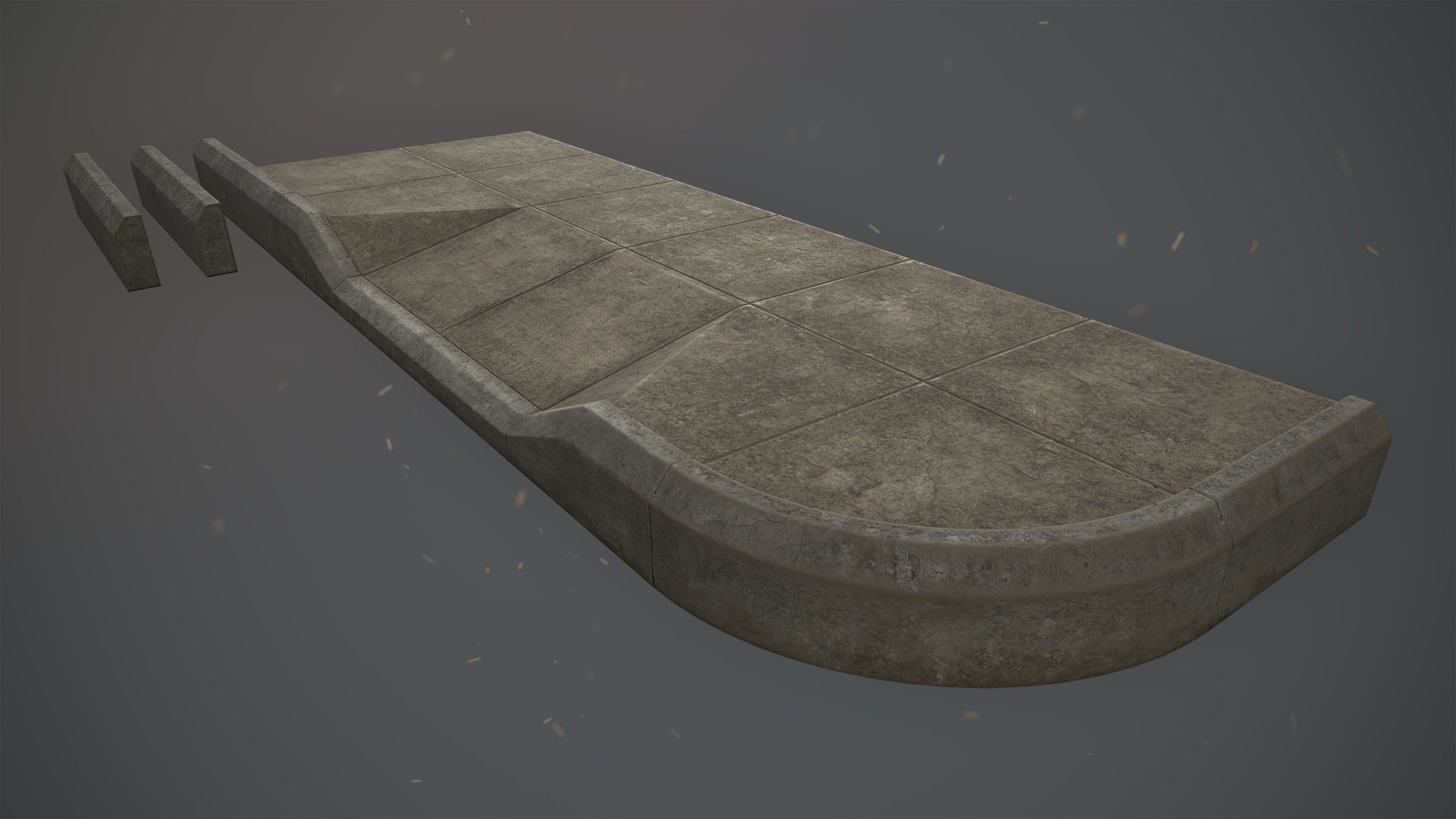 3D model Sidewalk - Modular Set 2 Color Options VR / AR / low-poly ...