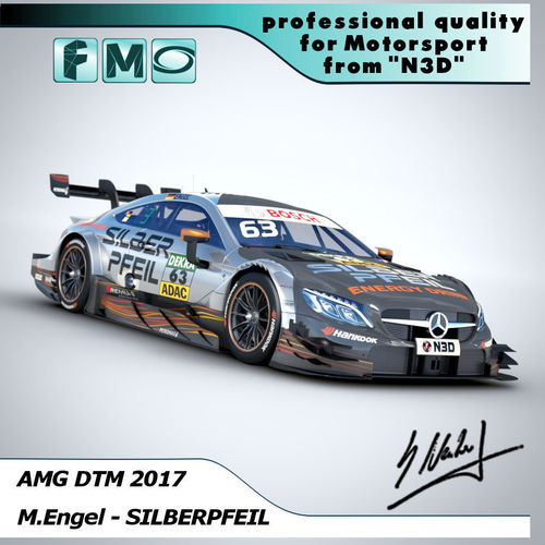 DTM AMG C63 2017 Maro Engel Silberpfeil 3D model | CGTrader