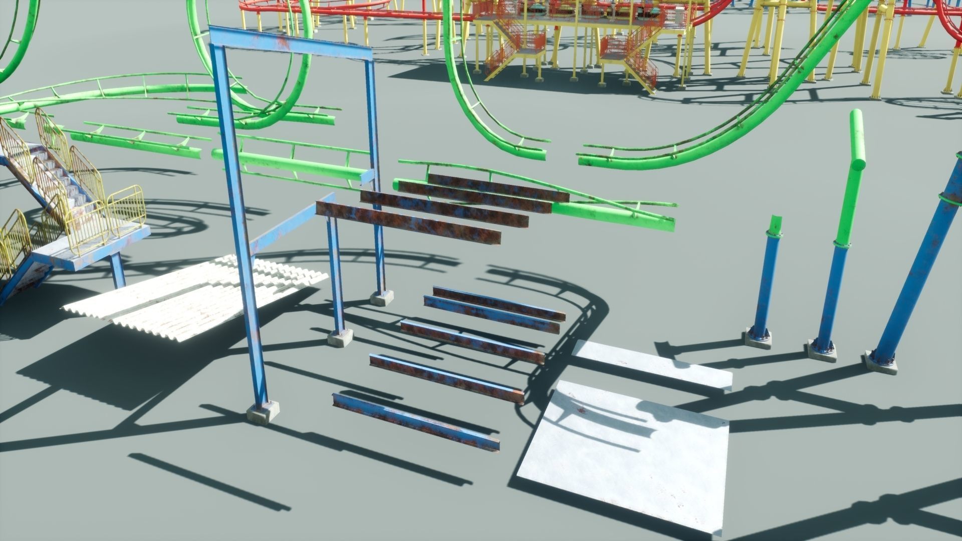3D model Roller Coaster UE4 Unity VR / AR / low-poly | CGTrader
