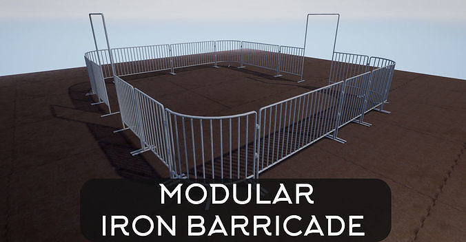 3D model Modular Iron Barricade VR / AR / low-poly | CGTrader