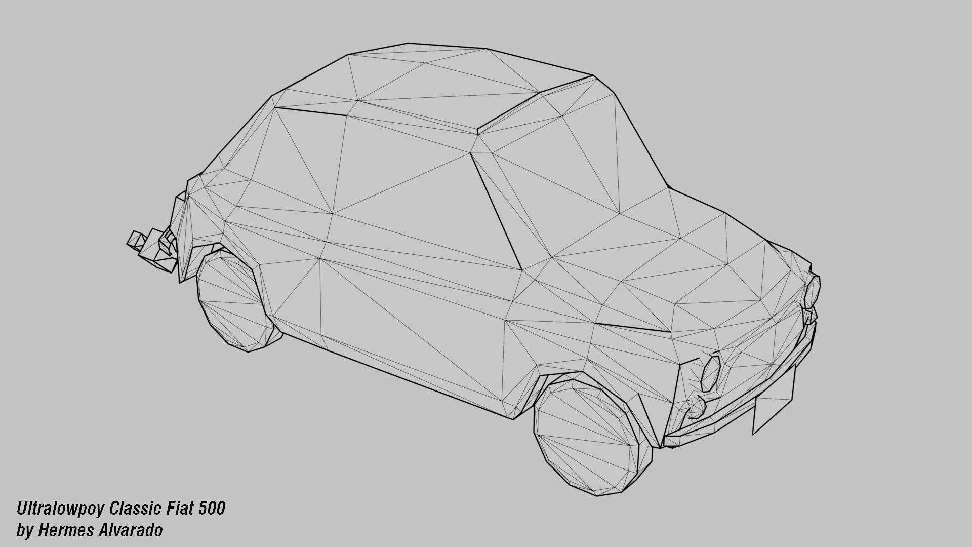 Low-poly animated pixelated Classic Fiat 500 Cinquecento free VR / AR ...