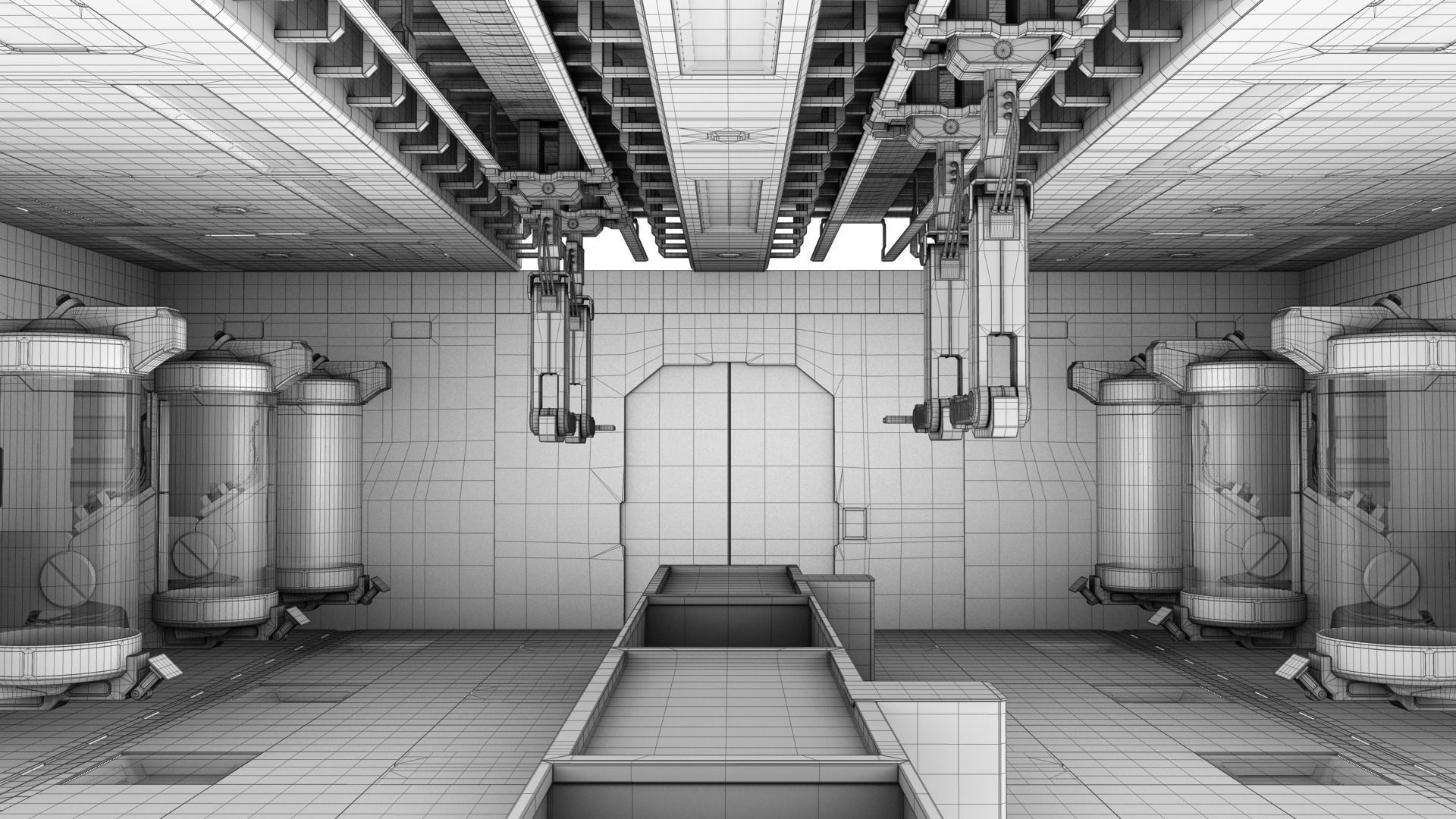 Sci Fi Lab Interior Modular 3D model | CGTrader