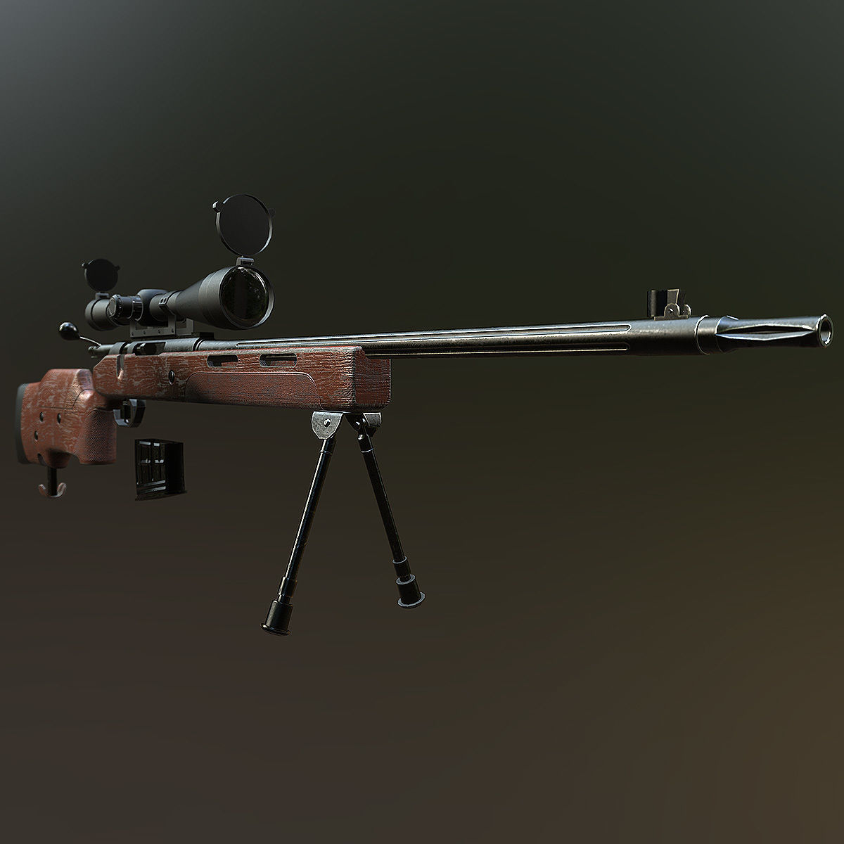 3D model MZ-116M 3d model sniper rifle VR / AR / low-poly | CGTrader