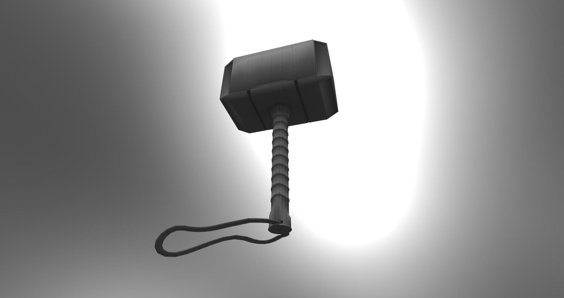 3D model Mjolnir low poly model with 4k Textures VR / AR / low-poly ...