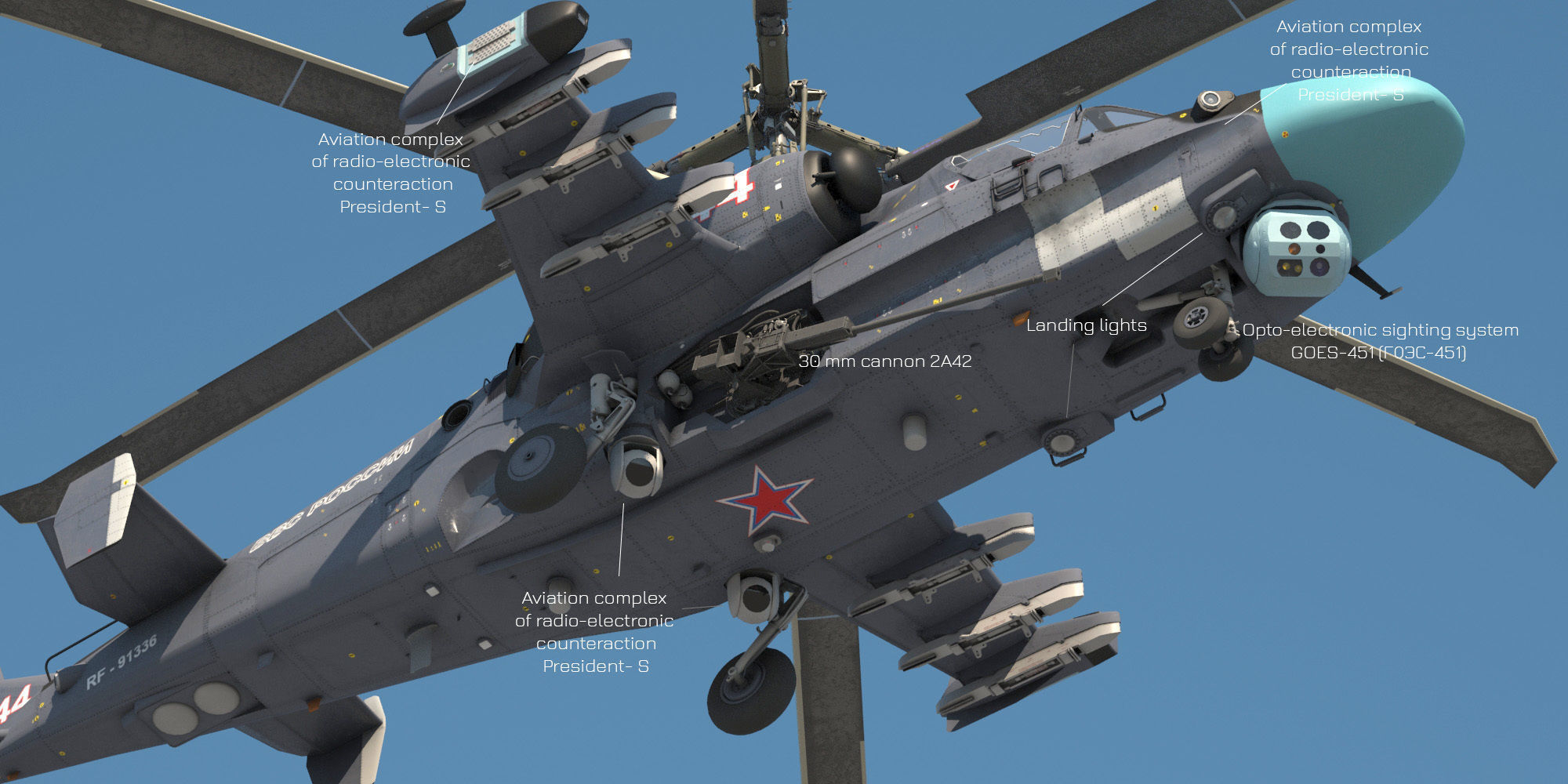 3D model 3D model Russian attack helicopter Ka-52 Hokum B Alligator VR ...