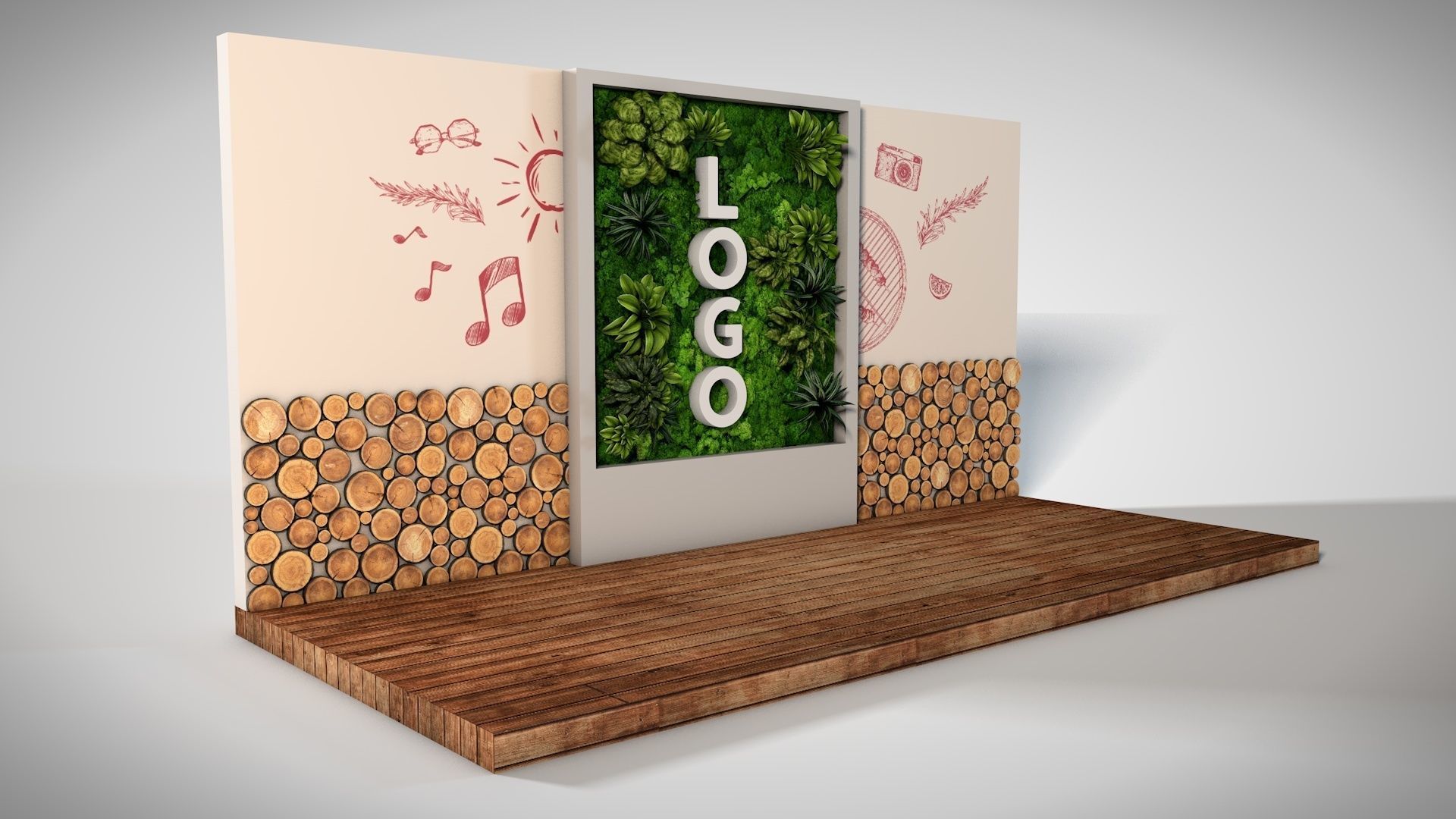 Event and Exhibition Stage - Signboard - Welcome Desk 3D model | CGTrader