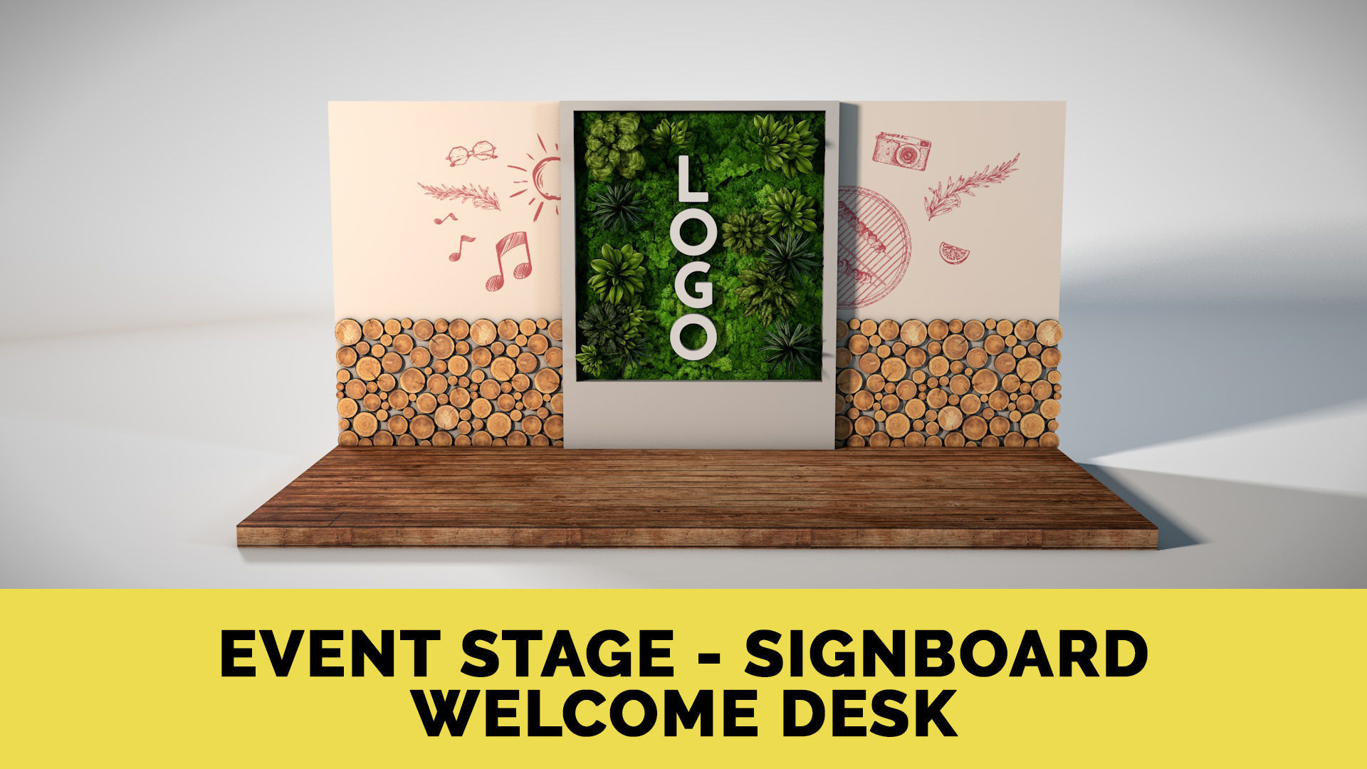 Event and Exhibition Stage - Signboard - Welcome Desk 3D model | CGTrader