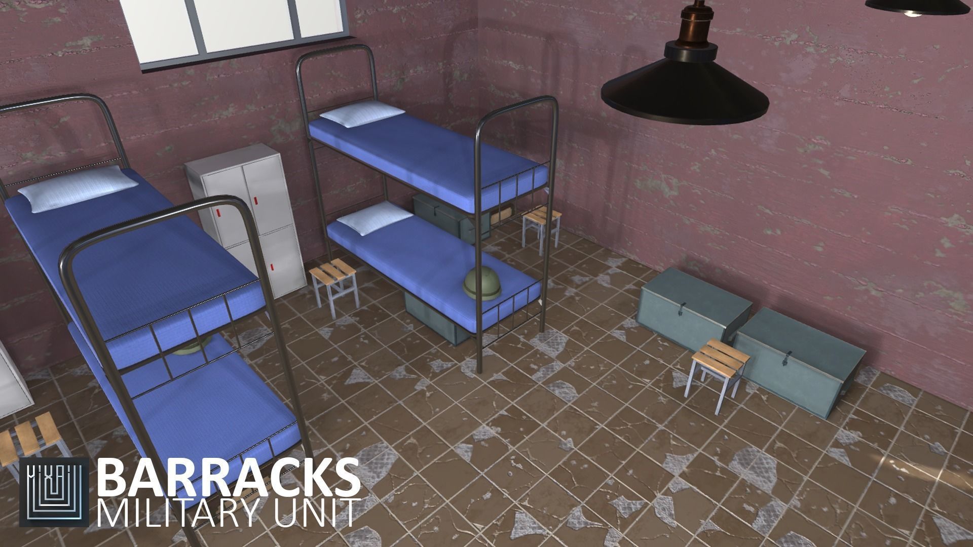 3D model Barracks - military unit VR / AR / low-poly | CGTrader