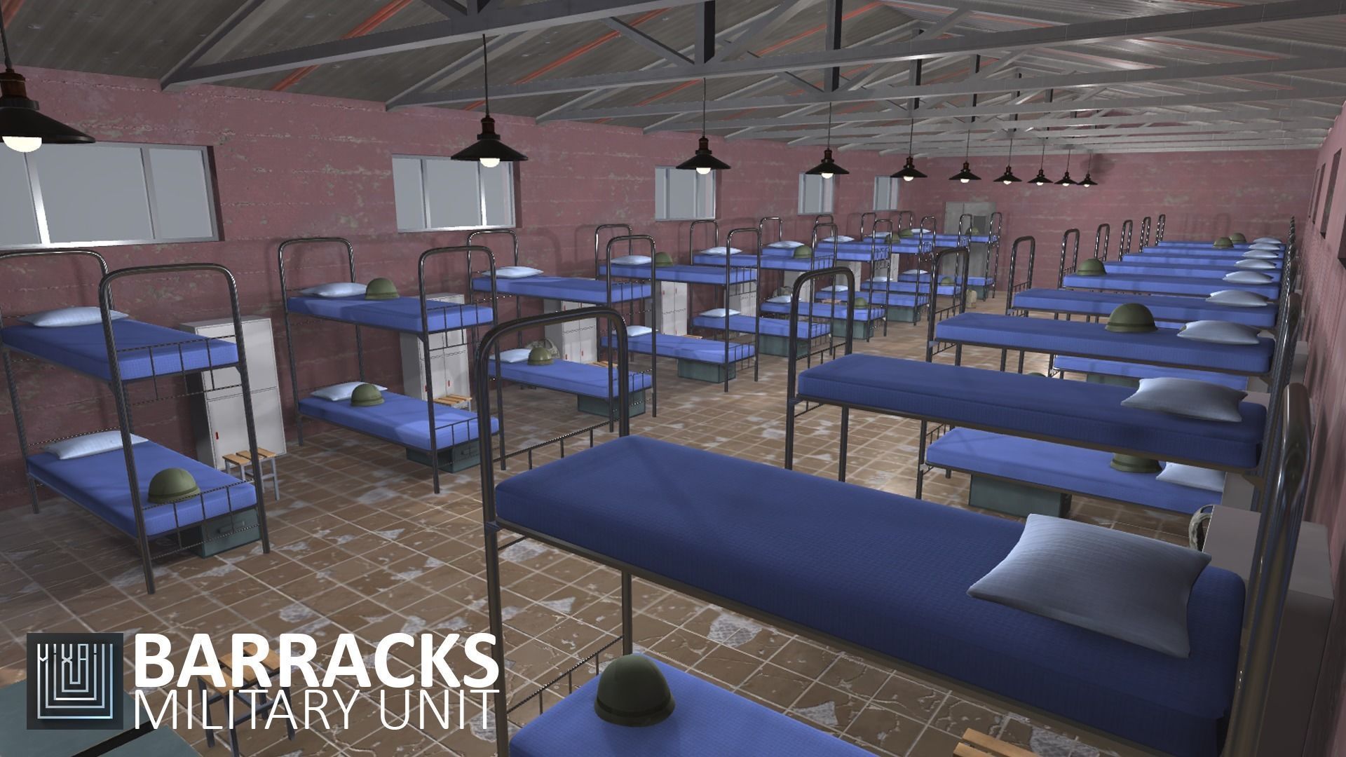 3D model Barracks - military unit VR / AR / low-poly | CGTrader