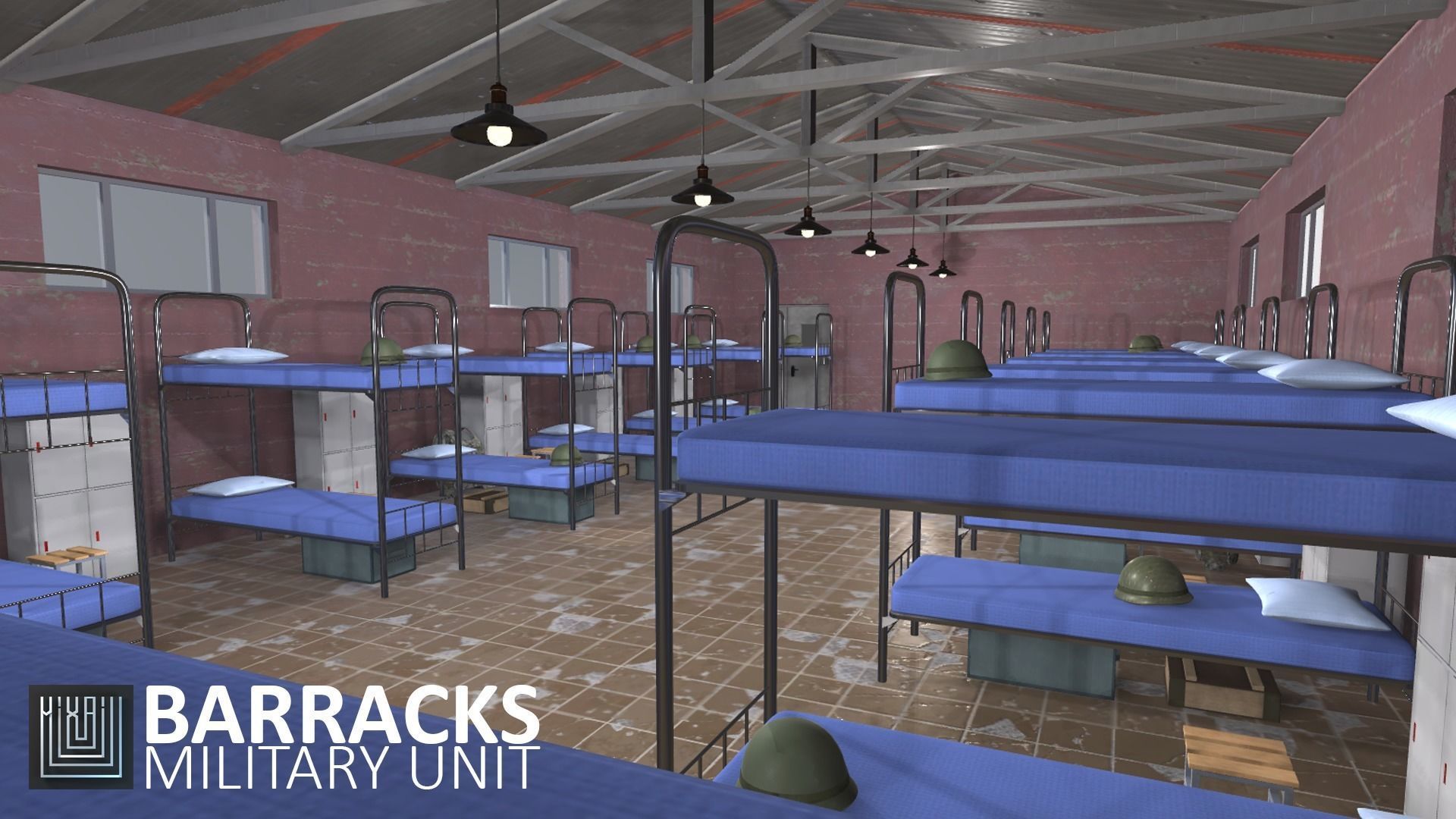 3D model Barracks - military unit VR / AR / low-poly | CGTrader
