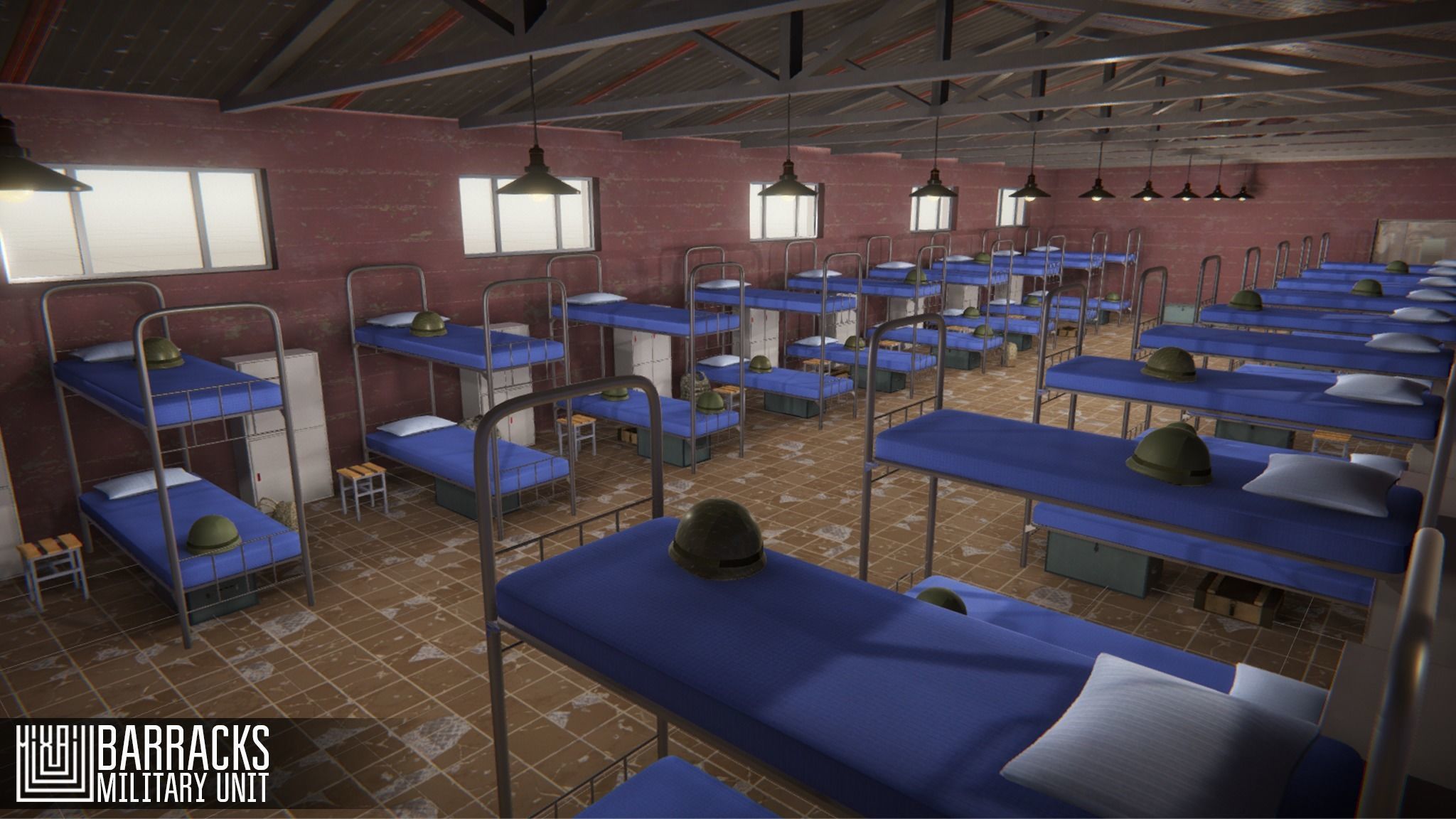 3D model Barracks - military unit VR / AR / low-poly | CGTrader