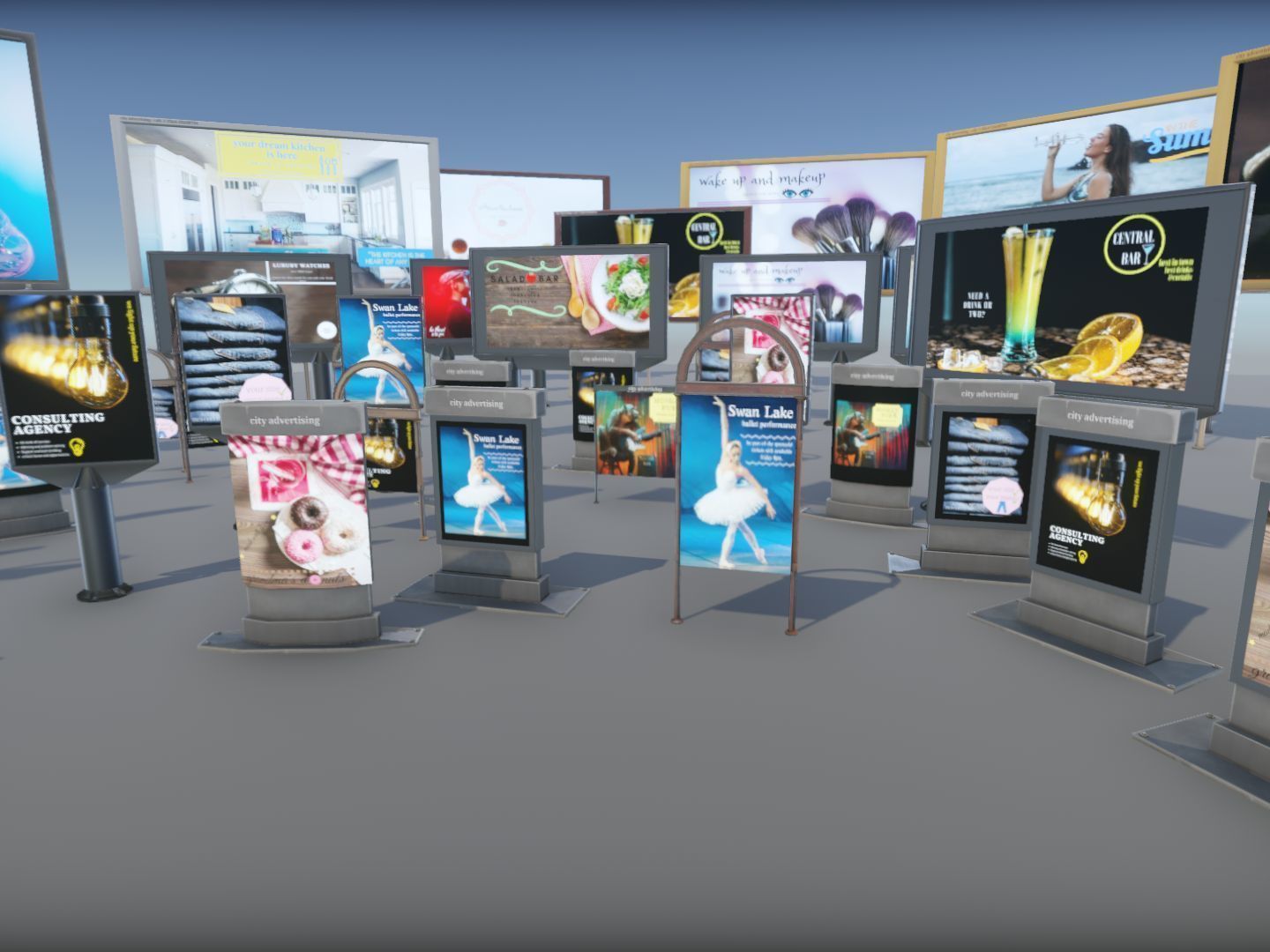 3D model Advertising Panels 2 VR / AR / low-poly | CGTrader