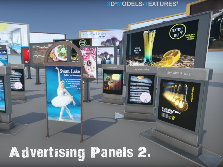 3D model Advertising Panels 2 VR / AR / low-poly | CGTrader