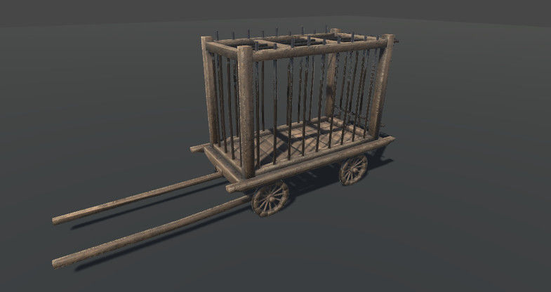 3D model Wooden cart - prison VR / AR / low-poly | CGTrader