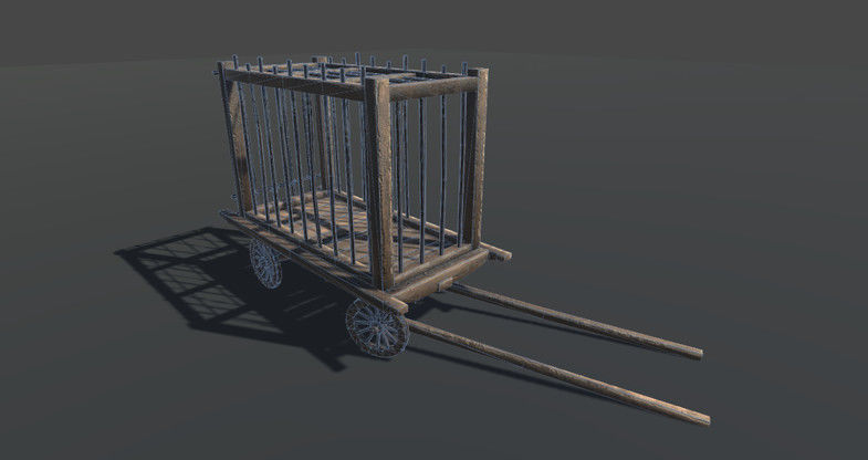 3D model Wooden cart - prison VR / AR / low-poly | CGTrader