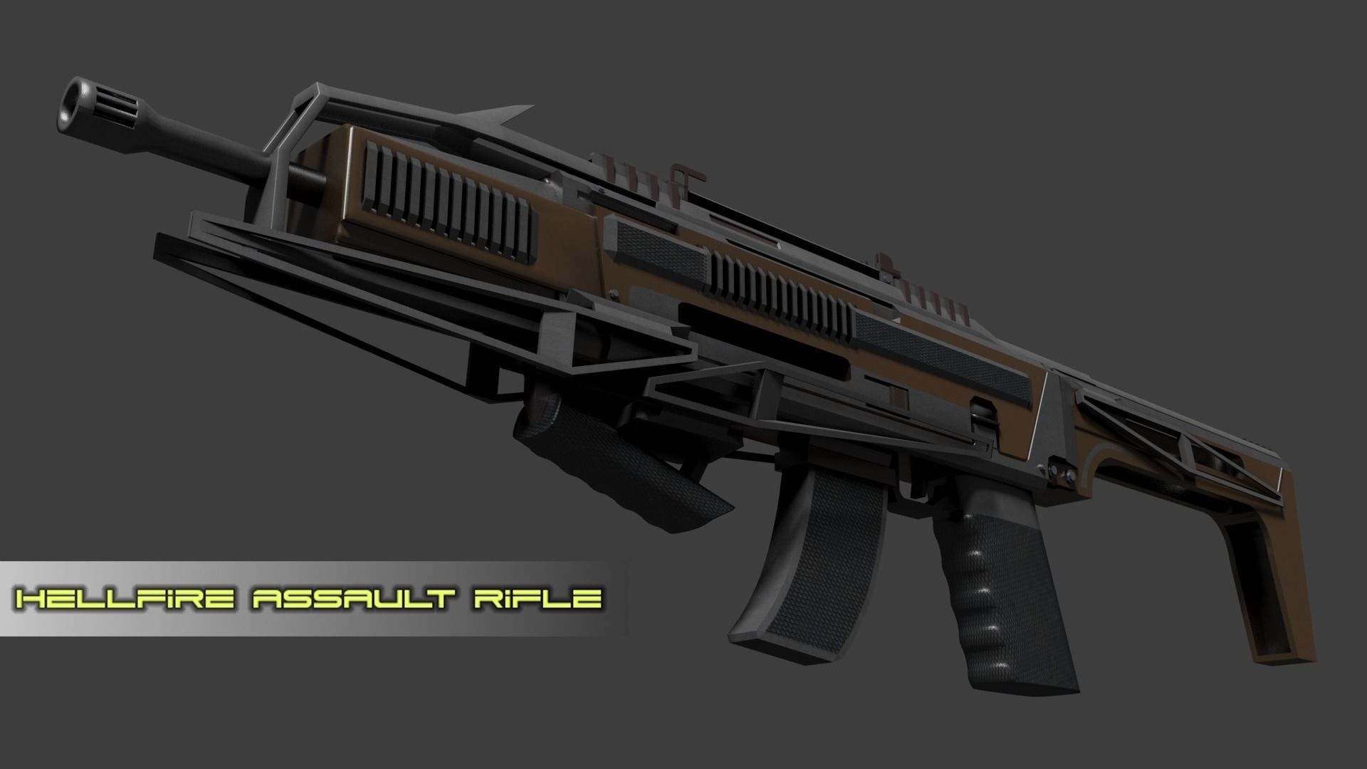 3D model Assault Rifle Hellfire VR / AR / low-poly rigged | CGTrader