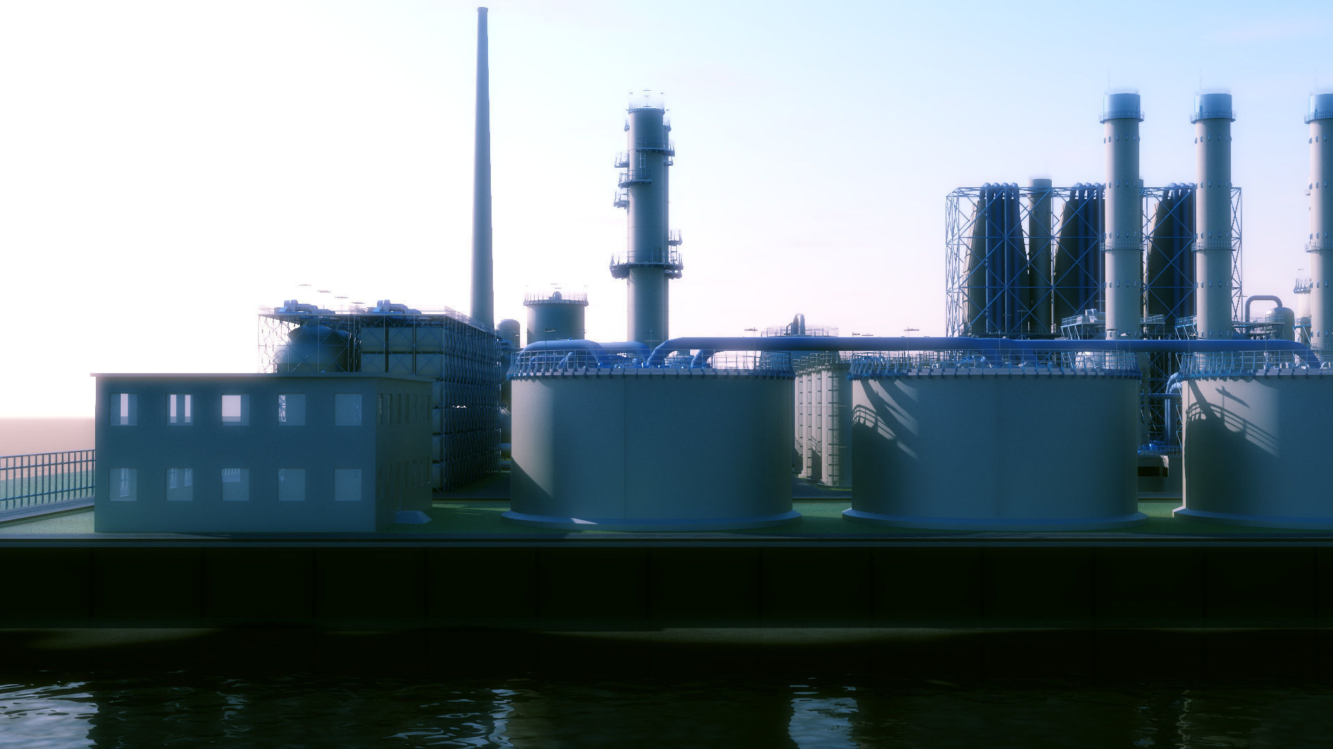 Oil Terminal 3ds max scene Vray ready 3D model | CGTrader