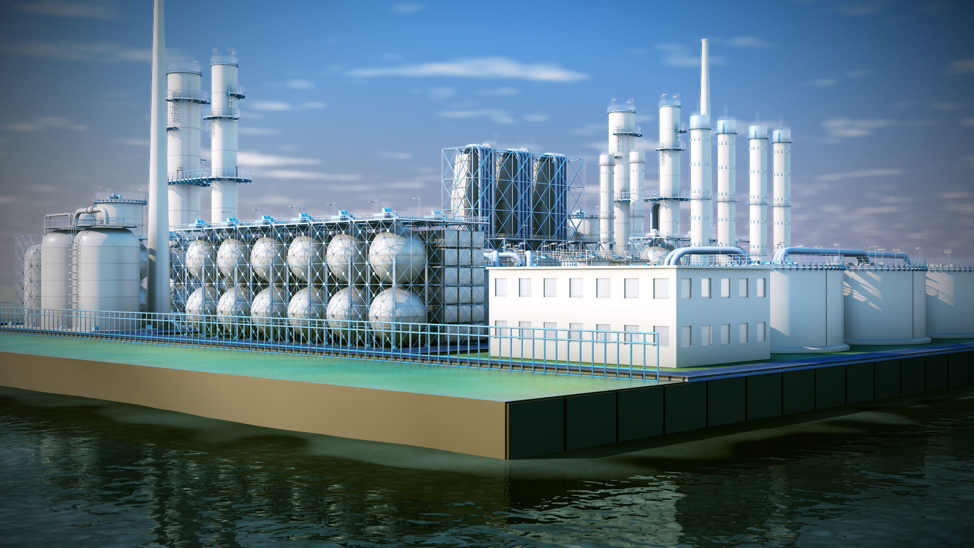 Oil Terminal 3ds max scene Vray ready 3D model | CGTrader