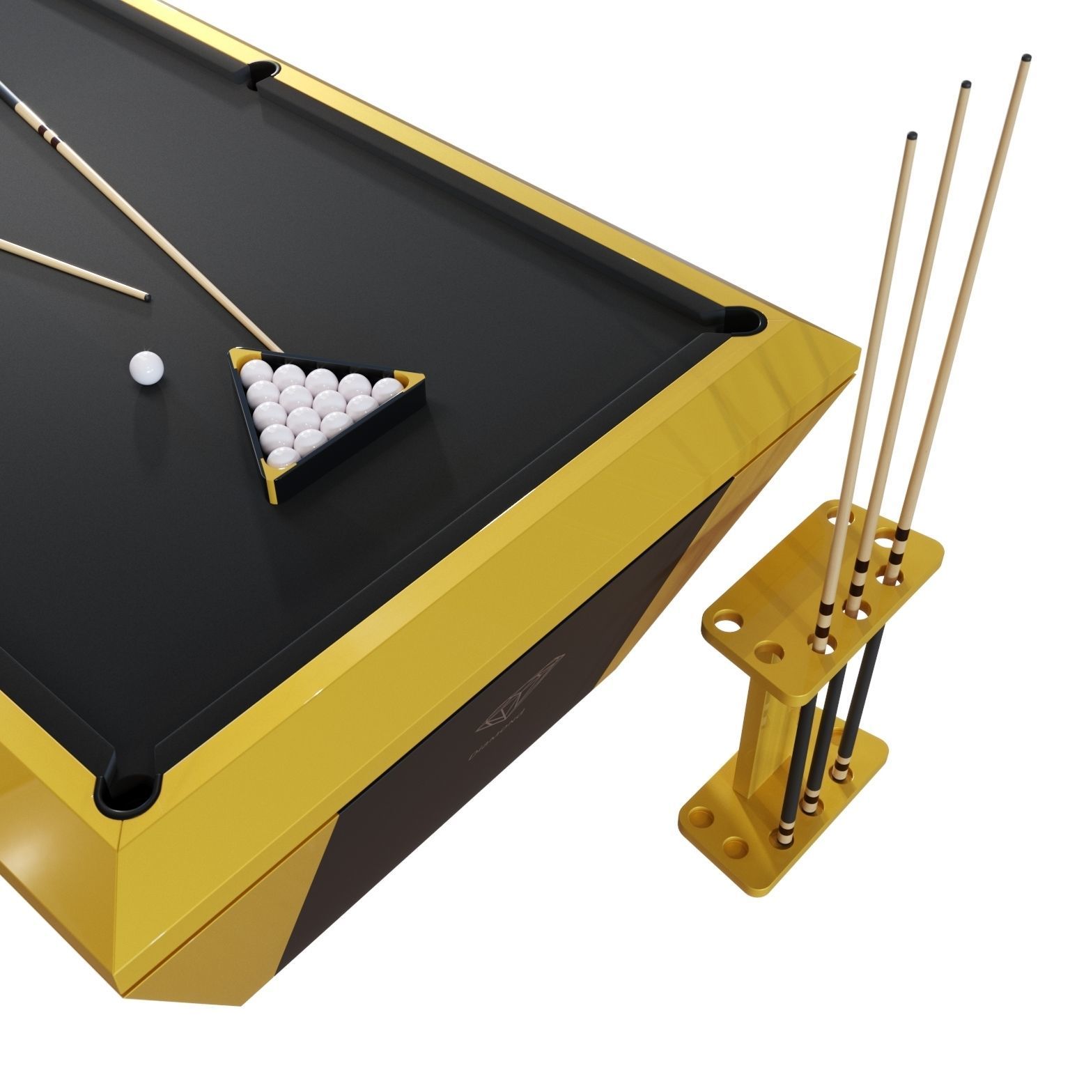 Diamond Modern American Pool Table - 9ft 3D model | CGTrader