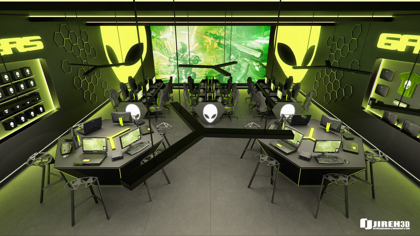 VRay - C4D Scene files - Exterior and Interior - Gaming Store 3D model ...