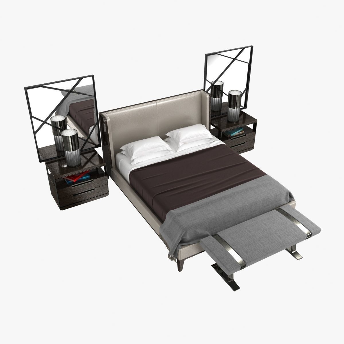 Holly Hunt bedroom furniture set 3D model | CGTrader