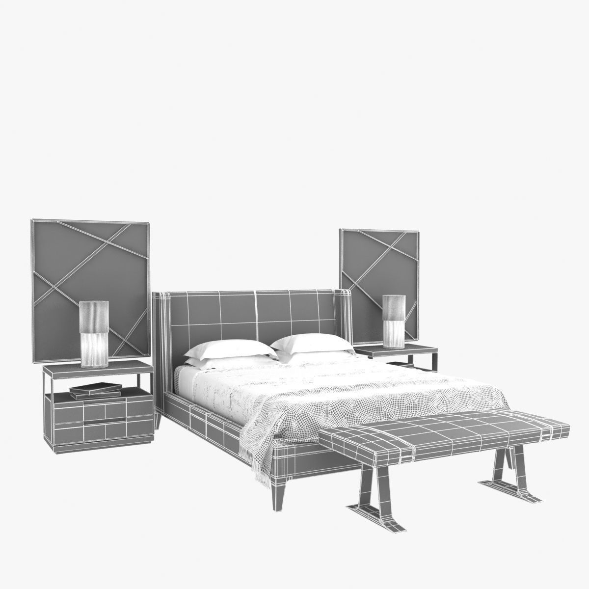 Holly Hunt bedroom furniture set 3D model | CGTrader
