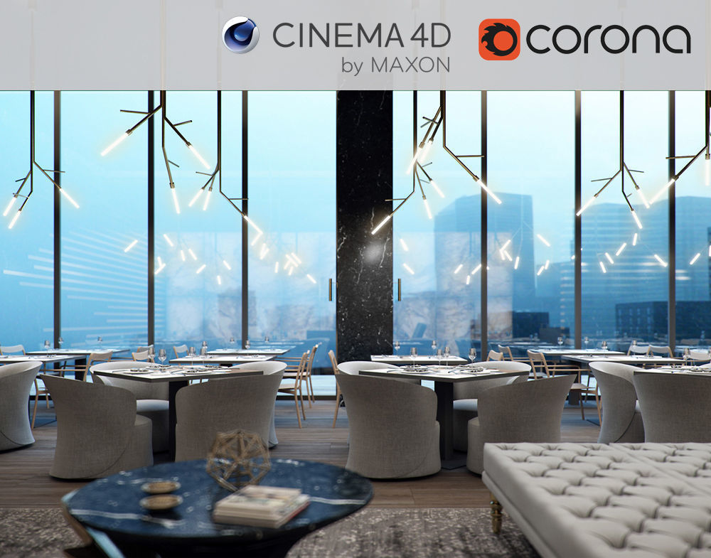 Corona - C4D Scene files - Luxury Restaurant Scene 3D model | CGTrader
