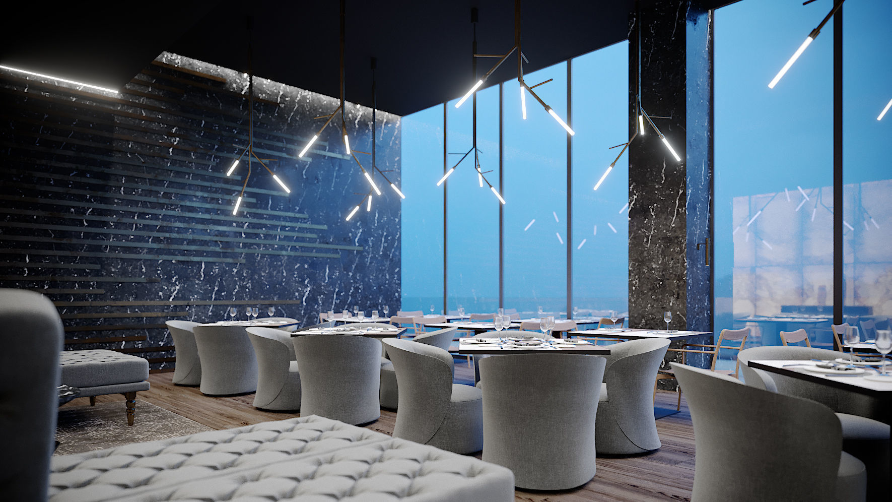Corona - C4D Scene files - Luxury Restaurant Scene 3D model | CGTrader
