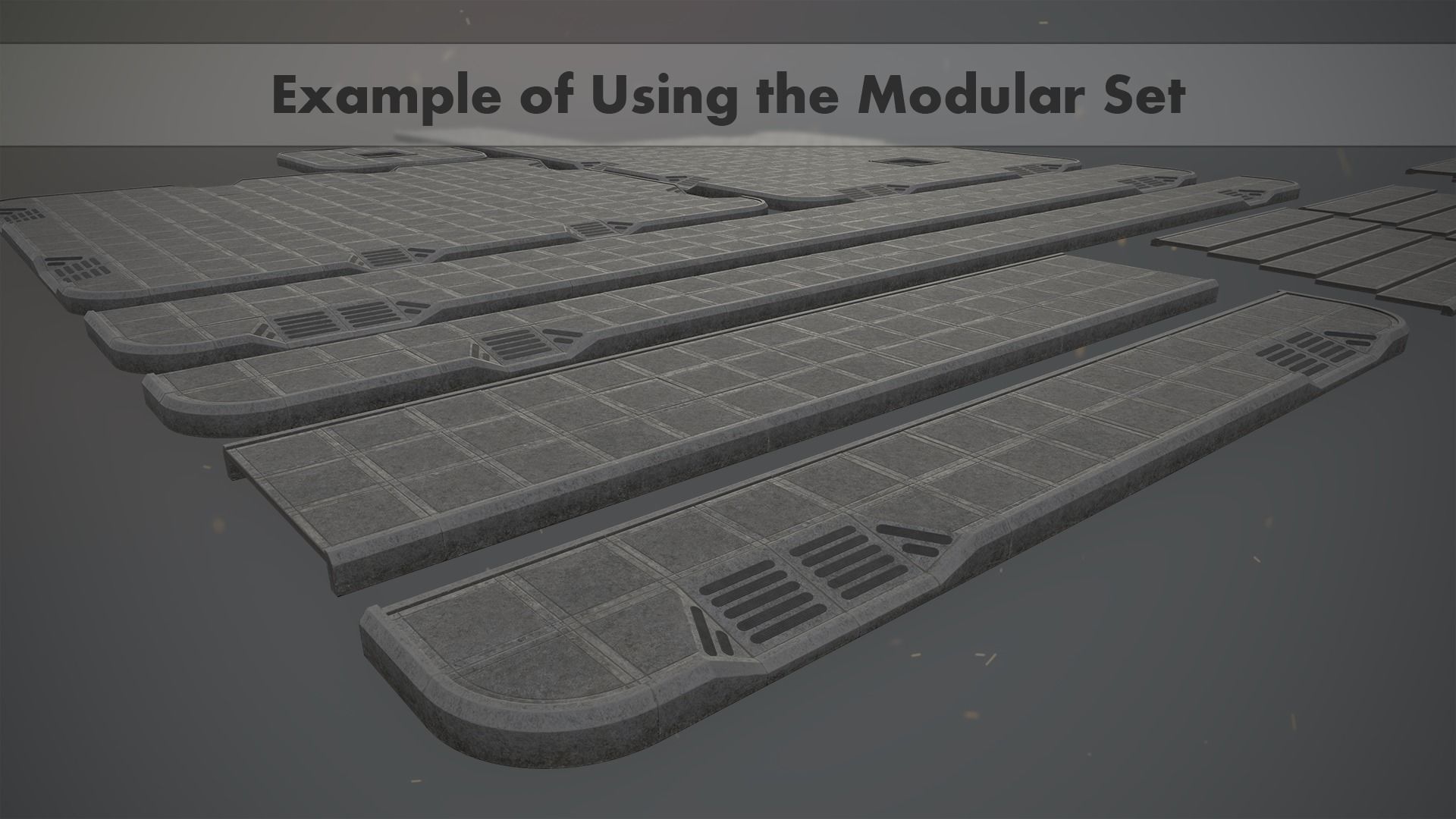3D model Sidewalk - Modular Set 3 Color Option VR / AR / low-poly ...