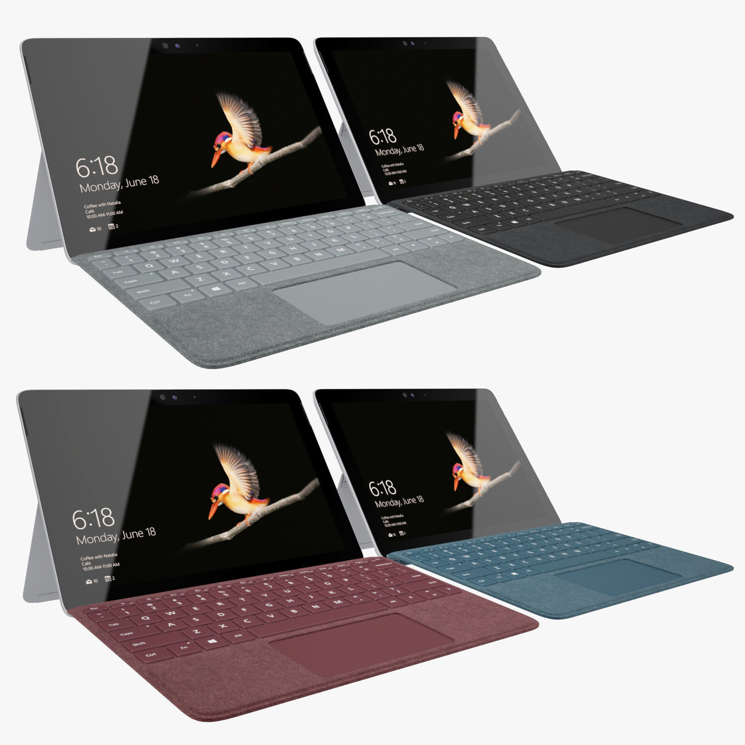 Microsoft Surface Go with Keyboard All Colors 3D model | CGTrader