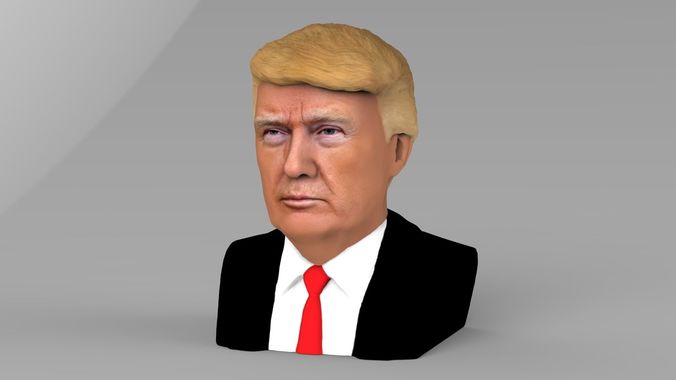 President Donald Trump bust ready for full color 3D printing 3D model ...