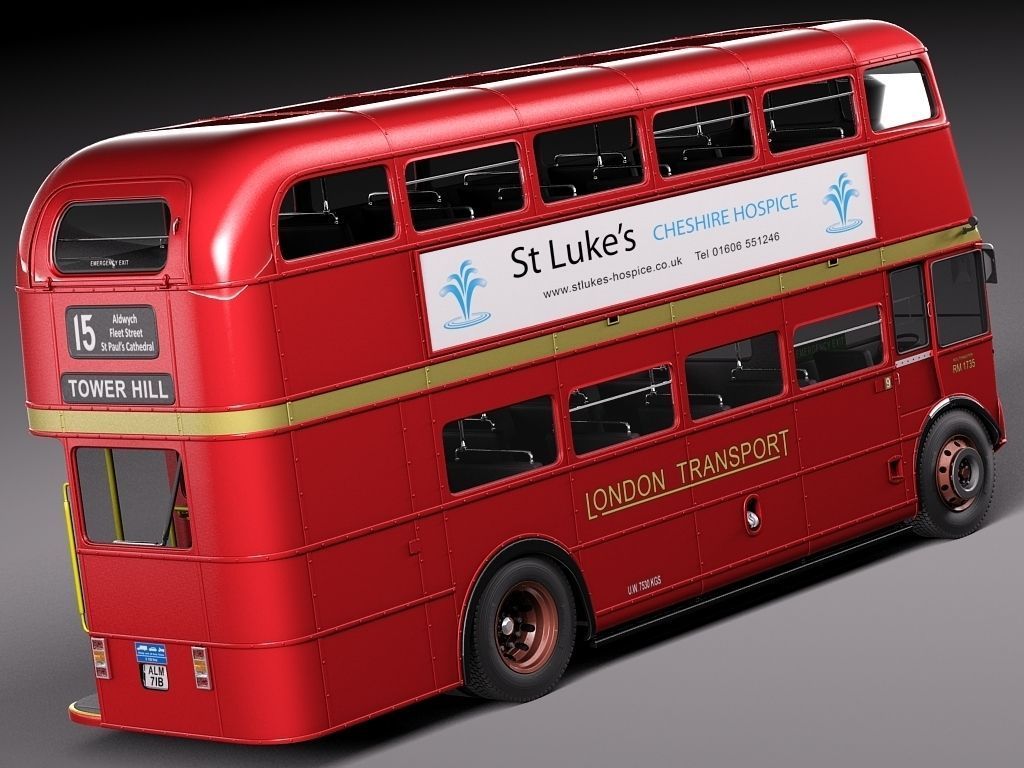 Routemaster London Double Decker Bus 3D Model MAX OBJ 3DS FBX C4D LWO ...