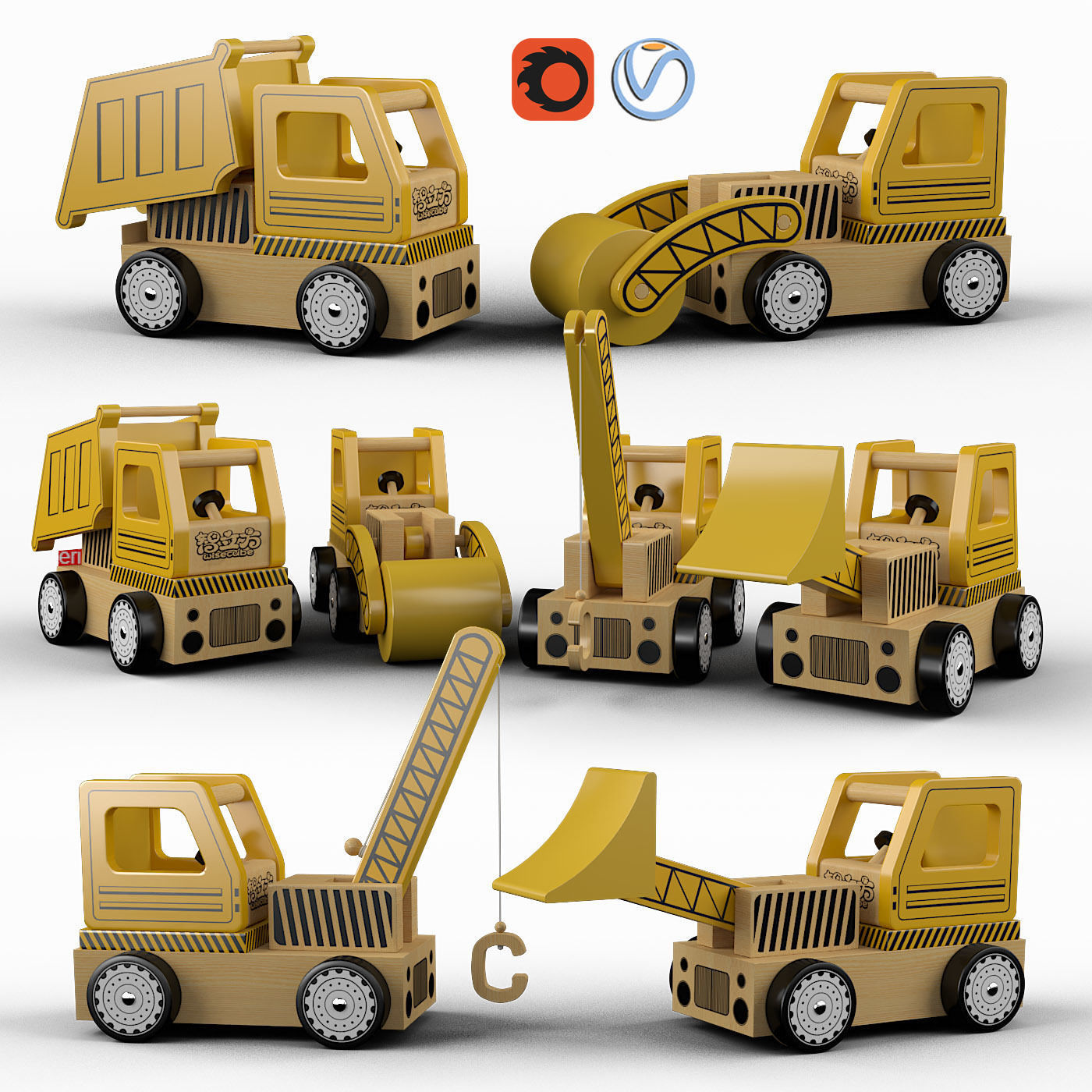 set of toys-construction equipment 3D model | CGTrader