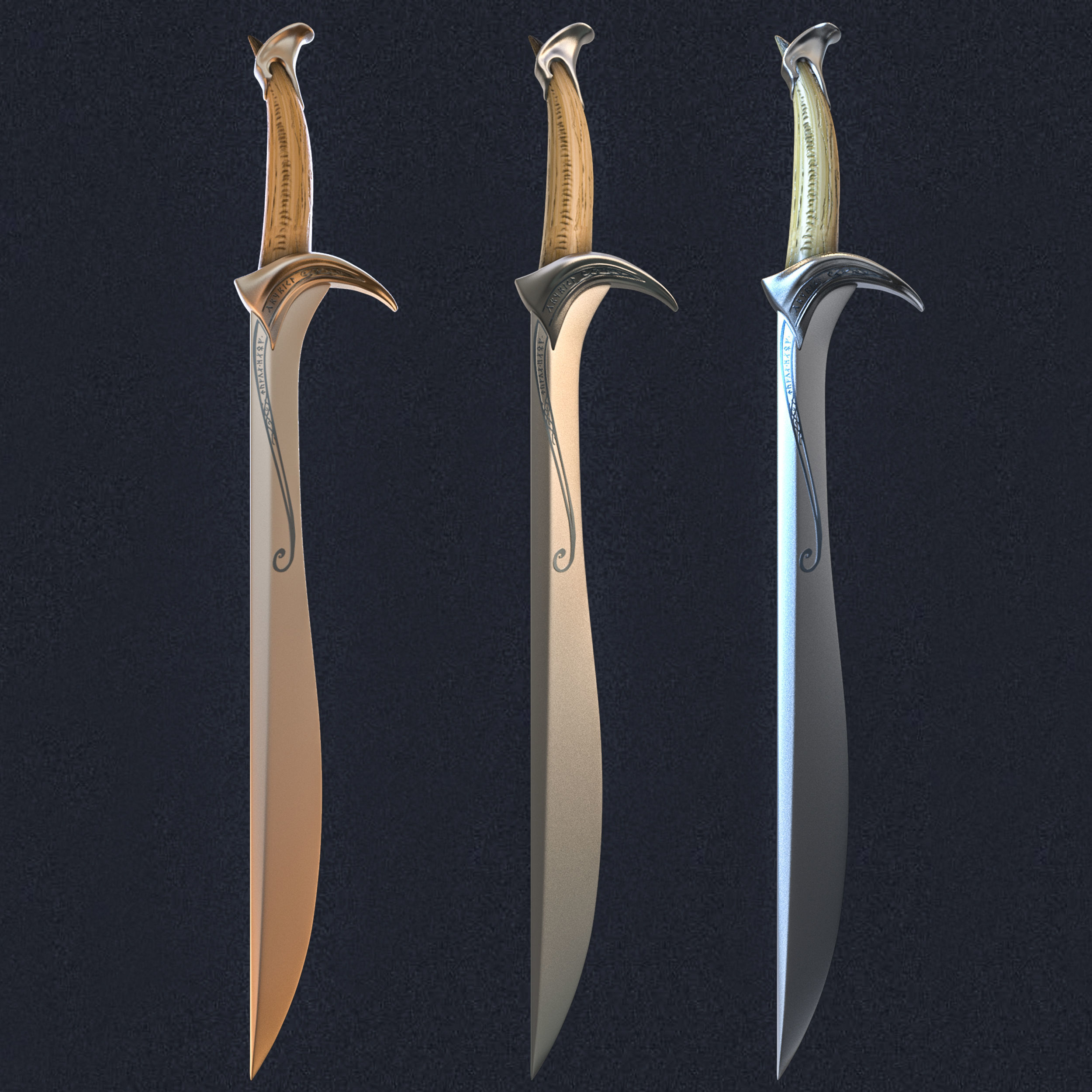 SWORD of THORIN OAKENSHIELD - Orcrist from The Hobbit 3D model 3D ...