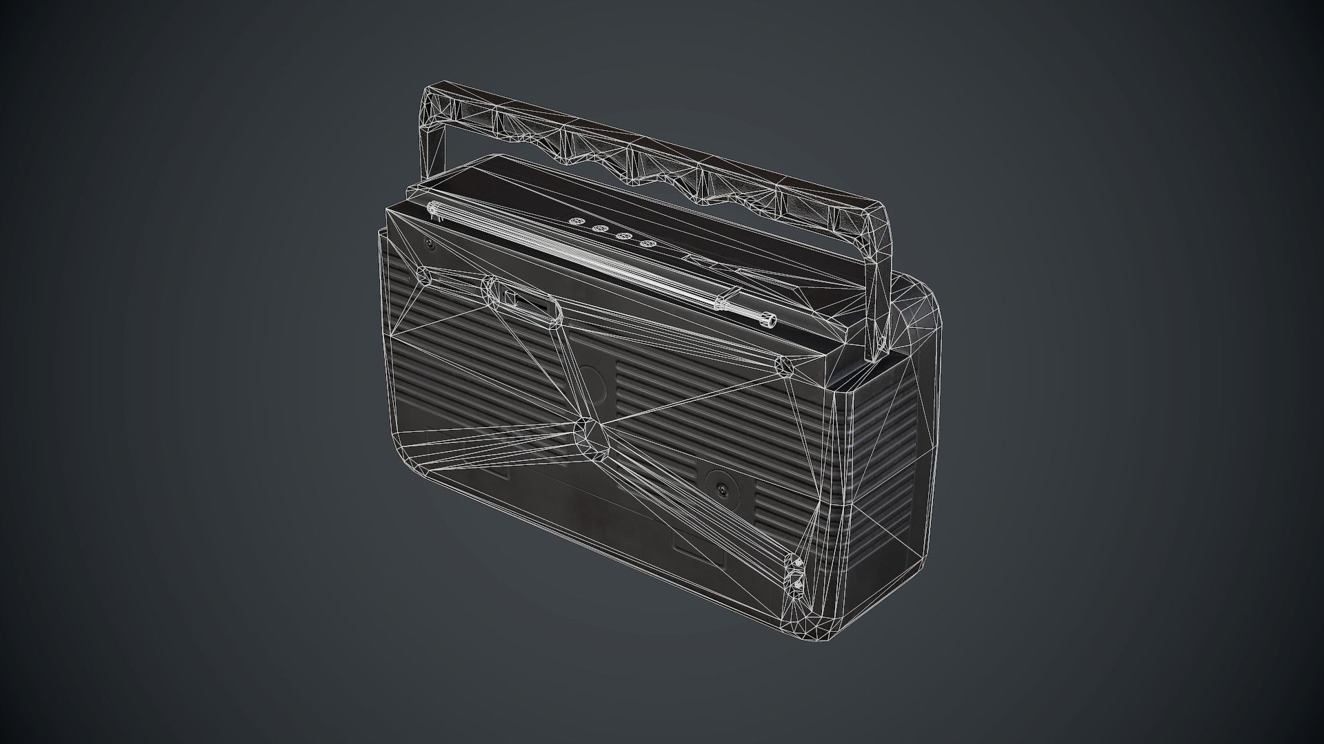 3D model Radio Black VR / AR / low-poly | CGTrader