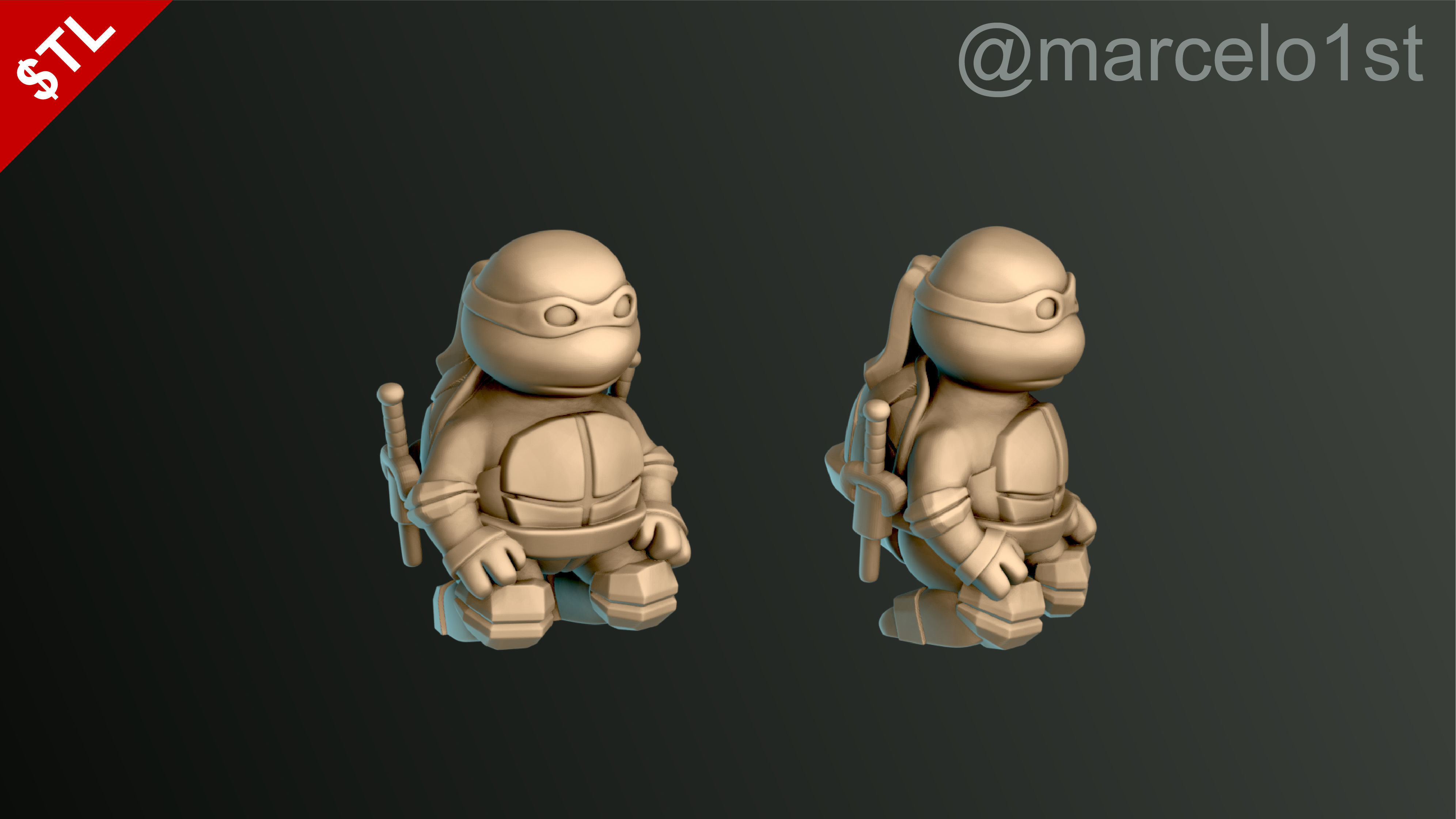 Turtle Warrior Set and Master 3D model 3D printable | CGTrader