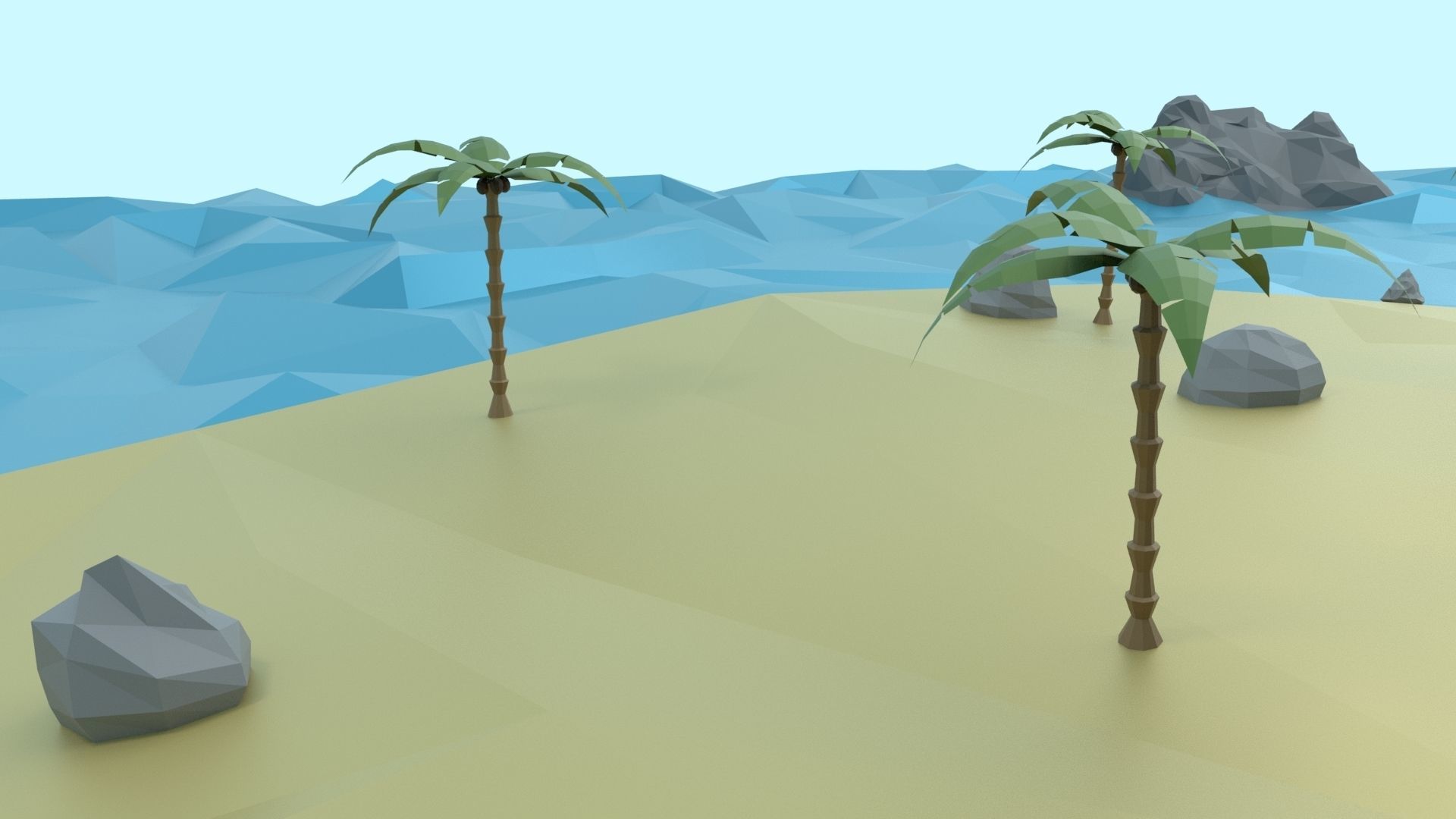 3D model Low Poly Tropical Island VR / AR / low-poly | CGTrader