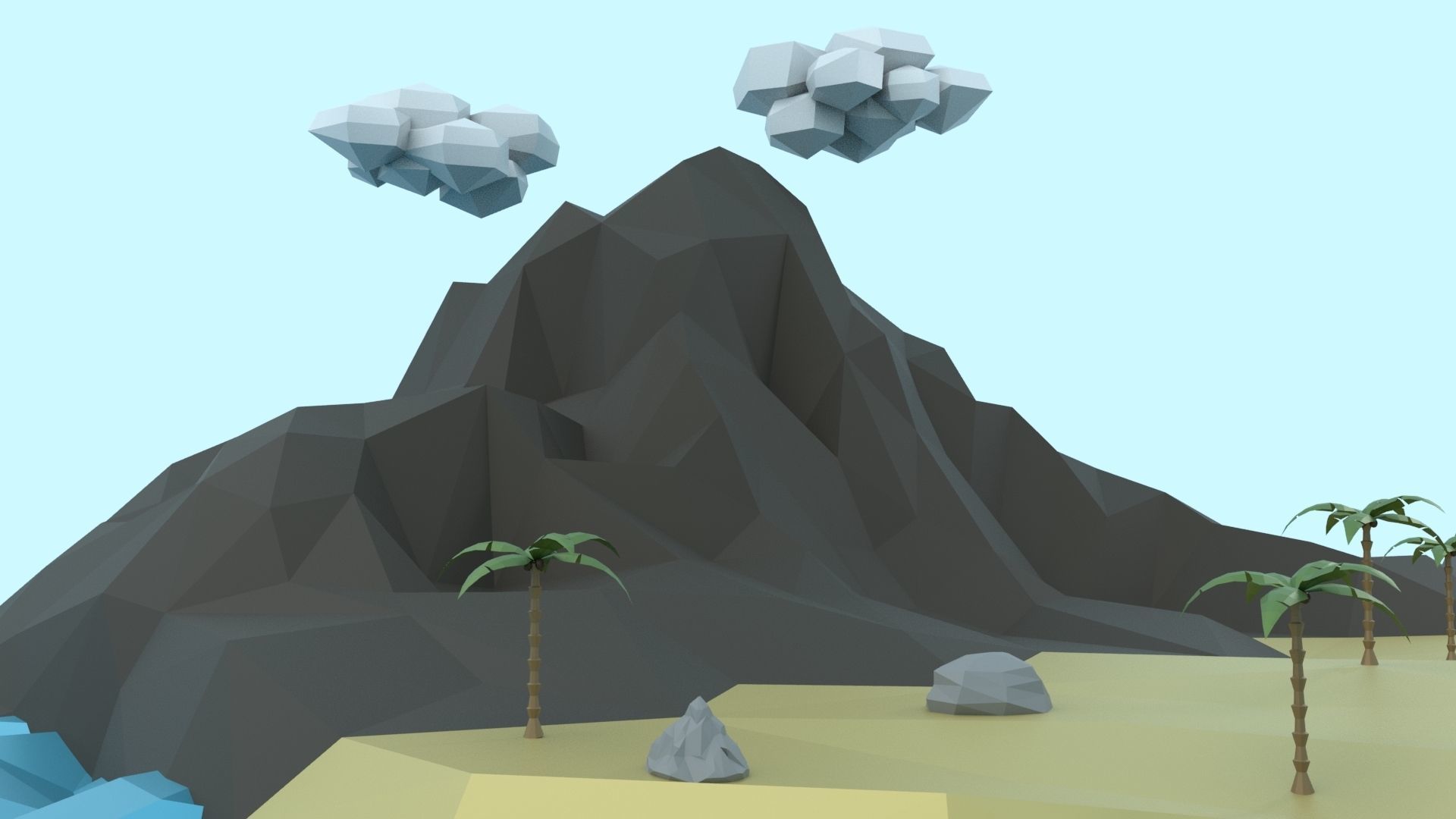 3D model Low Poly Tropical Island VR / AR / low-poly | CGTrader