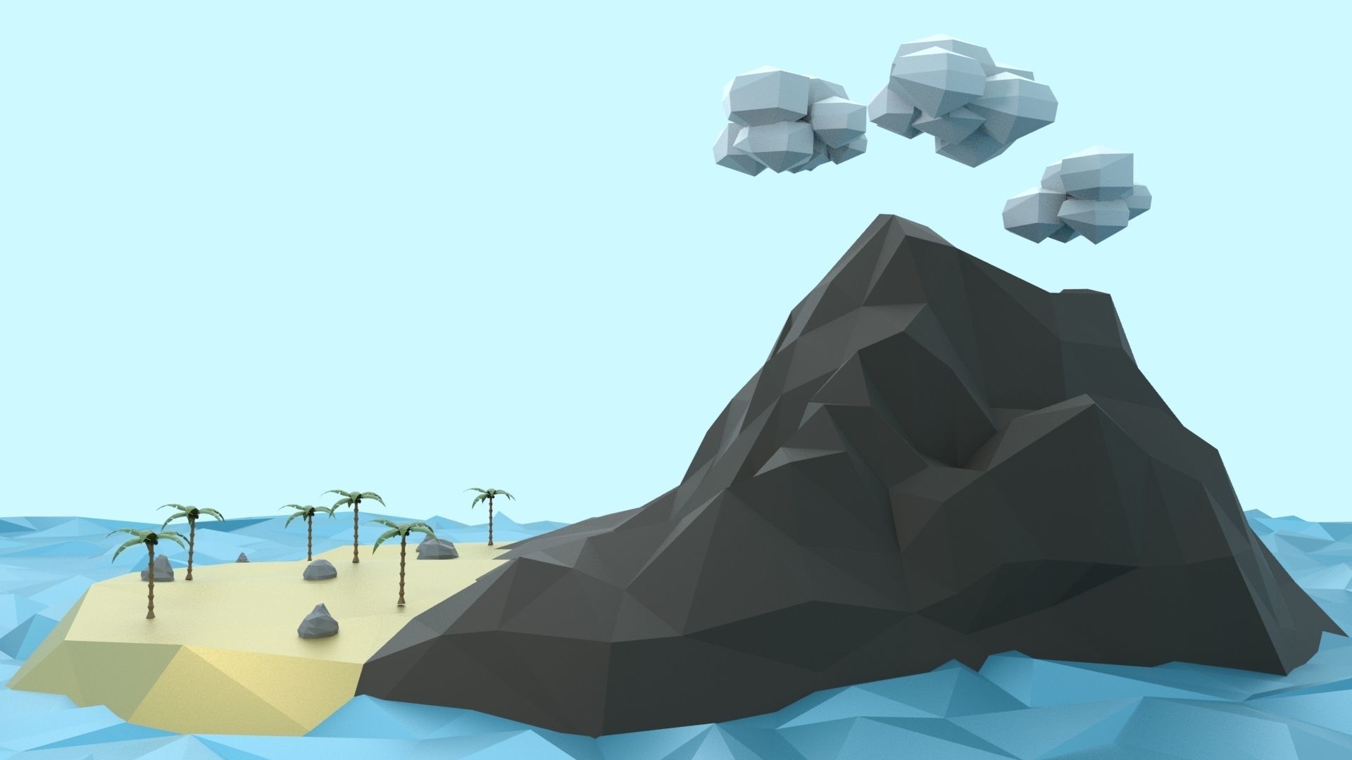 3D model Low Poly Tropical Island VR / AR / low-poly | CGTrader