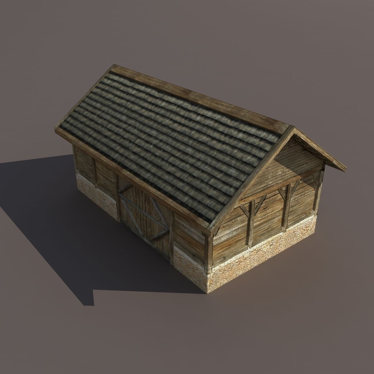 3D model Old Barn Low poly 3d model VR / AR / low-poly | CGTrader