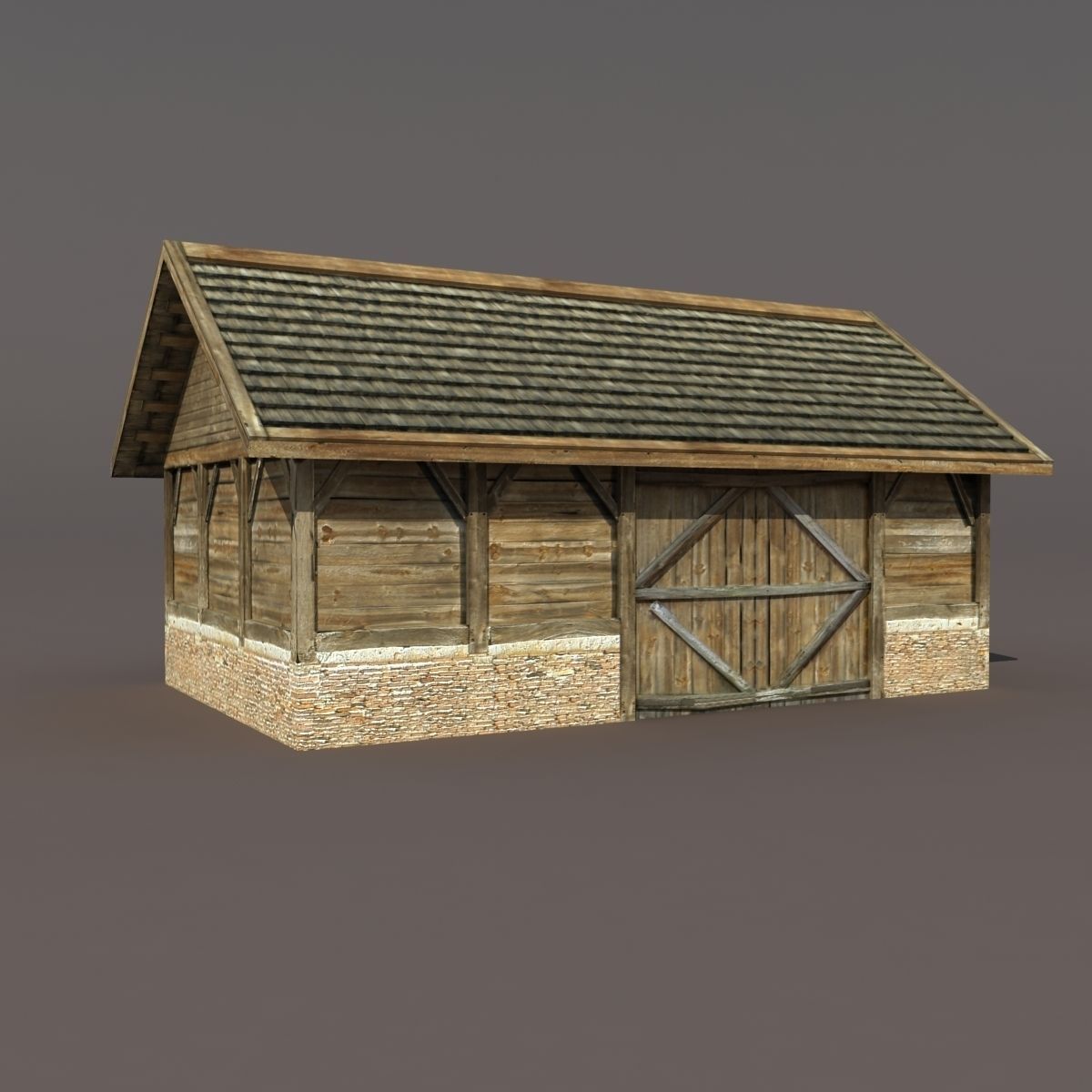 3D model Old Barn Low poly 3d model VR / AR / low-poly | CGTrader