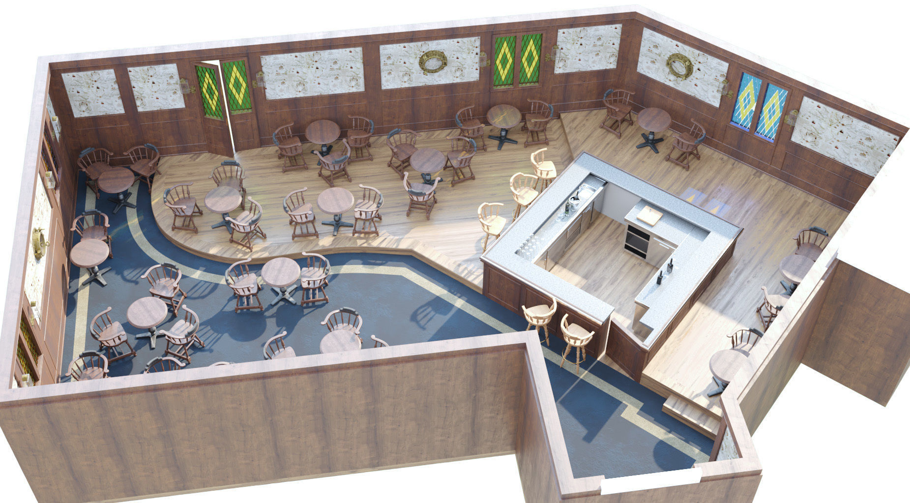 Pub scene 3D model | CGTrader