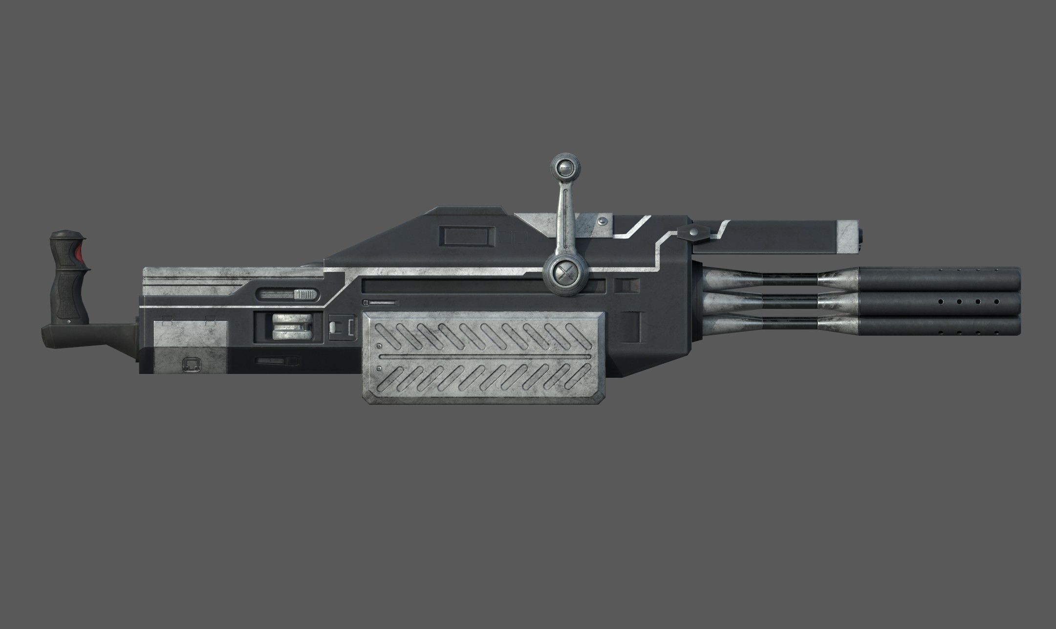 3D model Futuristic minigun heavy weapon VR / AR / low-poly | CGTrader