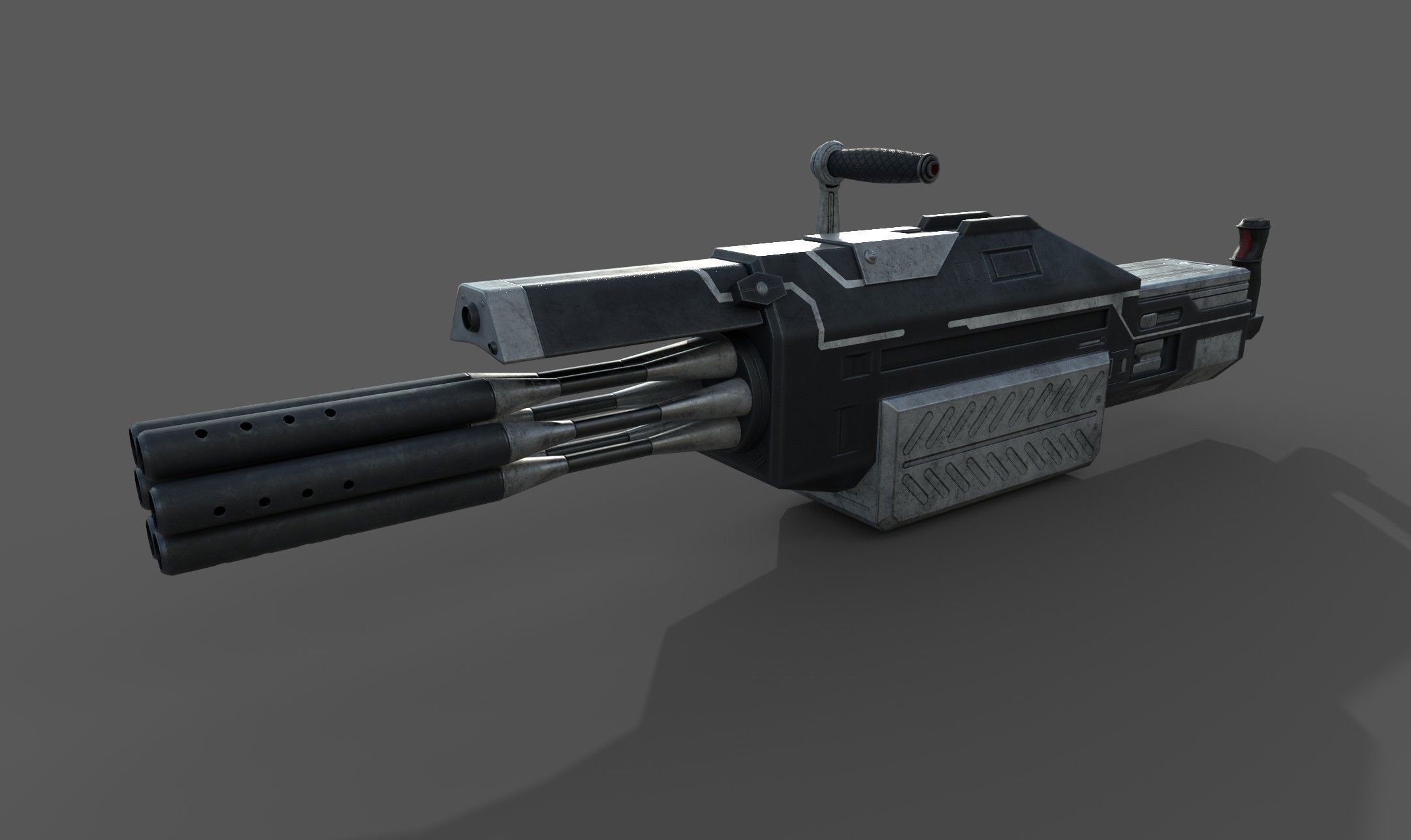 3D model Futuristic minigun heavy weapon VR / AR / low-poly | CGTrader