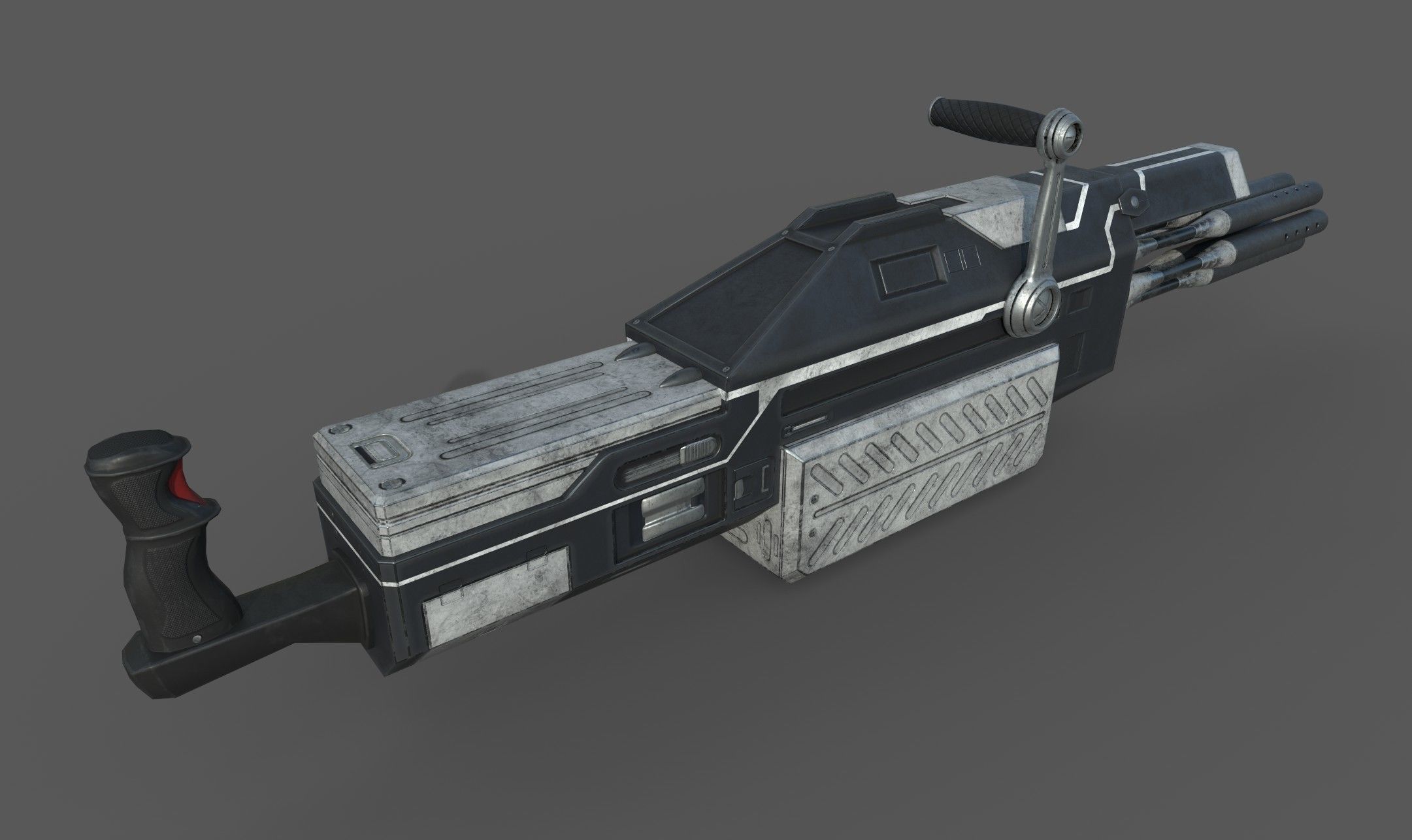 3D model Futuristic minigun heavy weapon VR / AR / low-poly | CGTrader