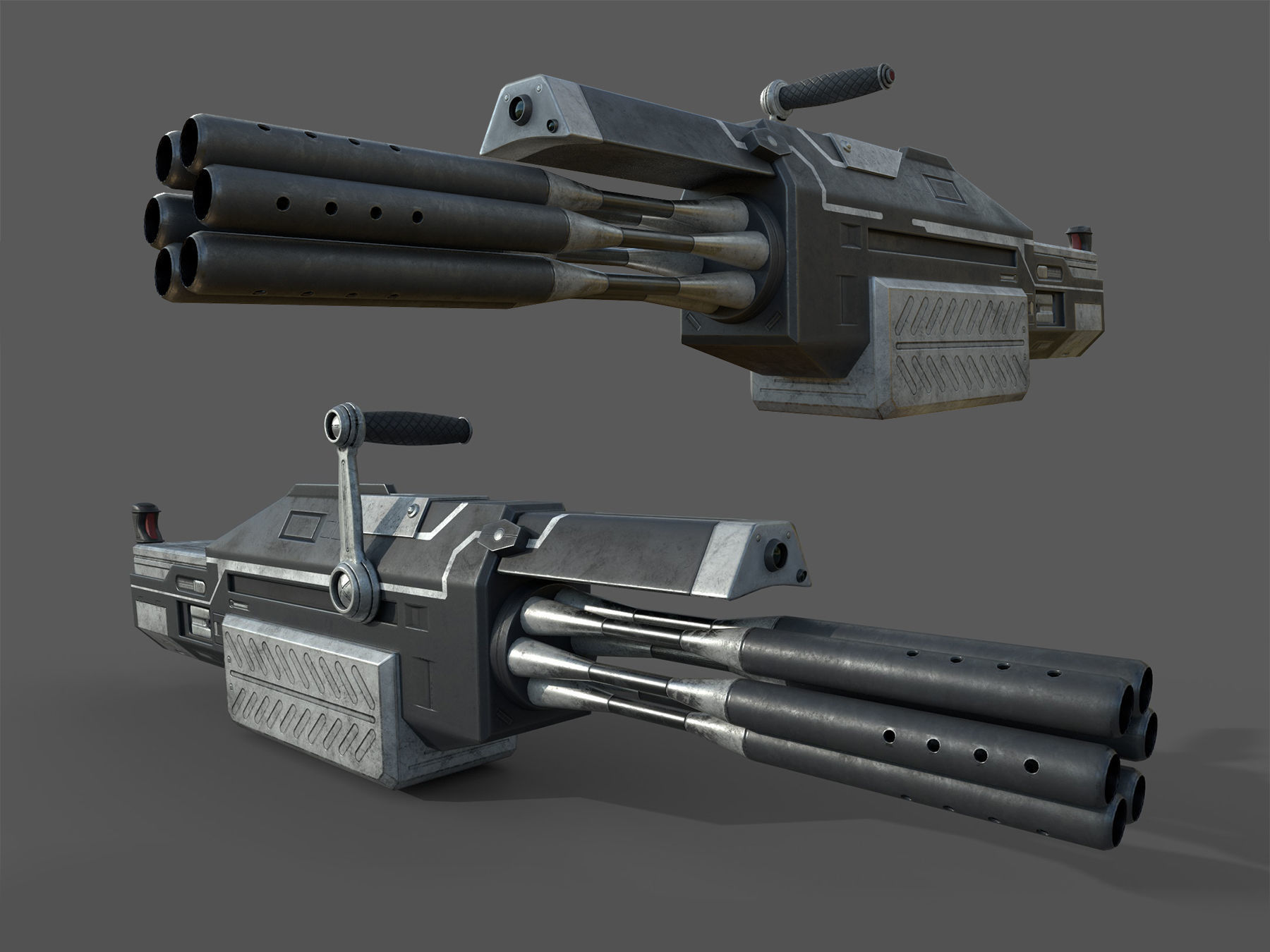 3D model Futuristic minigun heavy weapon VR / AR / low-poly | CGTrader