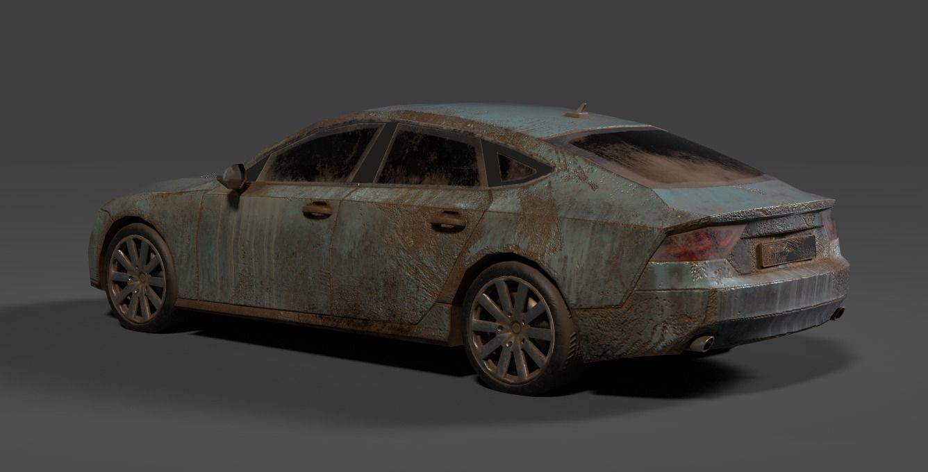 3D model Old Rusty Car VR / AR / low-poly | CGTrader