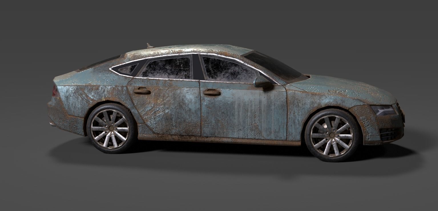 3D model Old Rusty Car VR / AR / low-poly | CGTrader