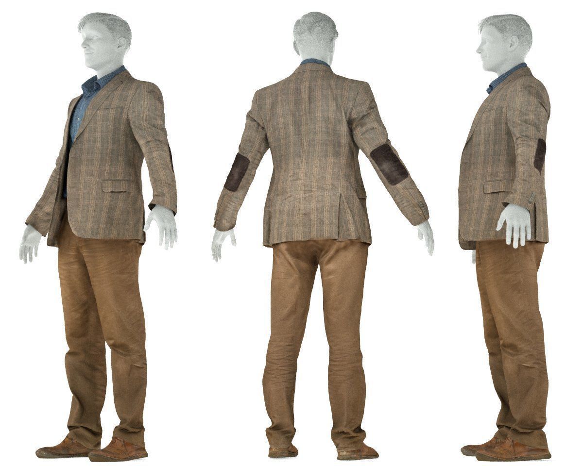 Male Costume Outfit 33 Jacket Shirt Pants Footwear 3D model | CGTrader