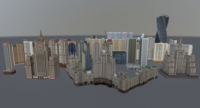 3D model Moscow High Rise Pack VR / AR / low-poly | CGTrader